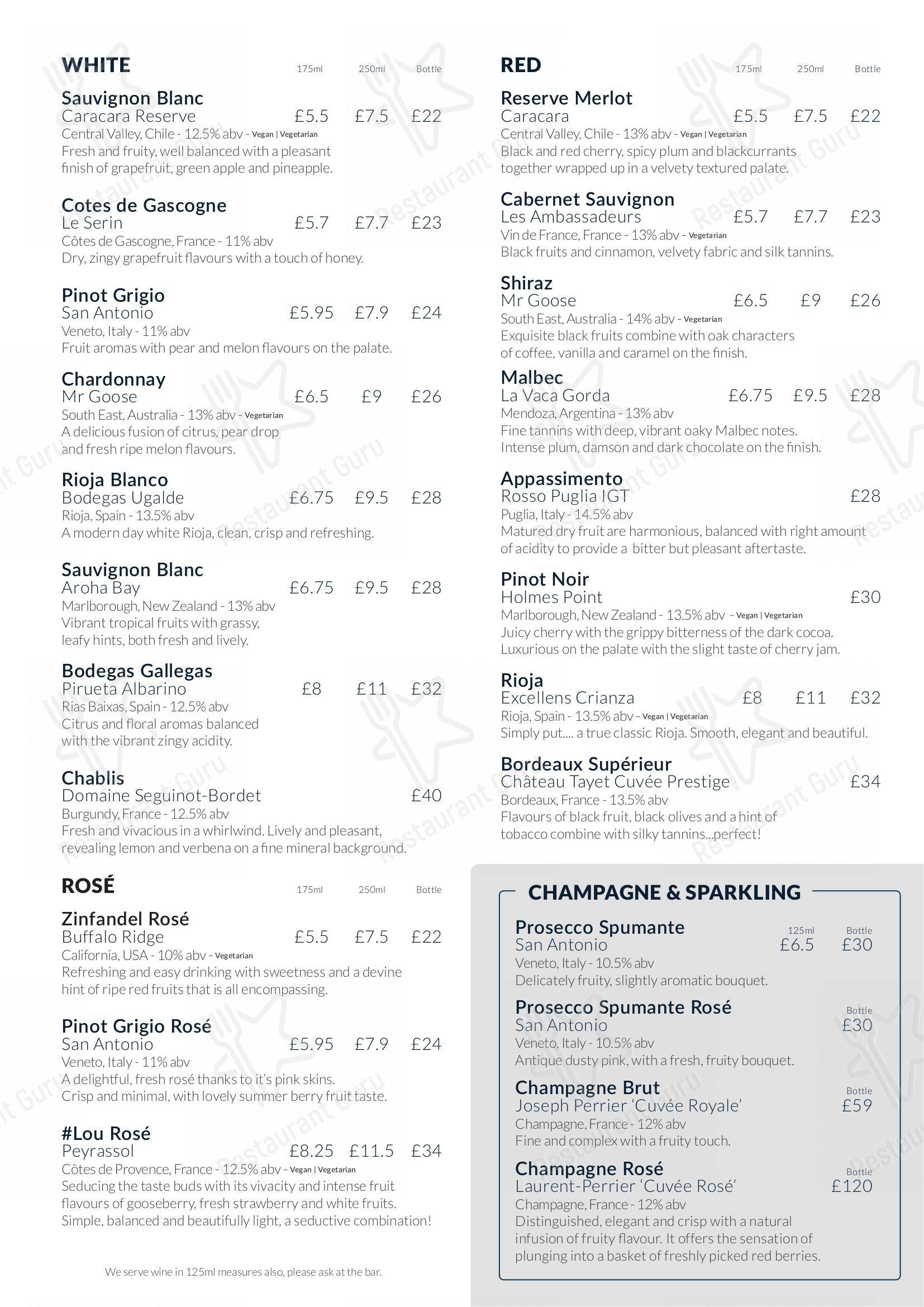 Menu at Bunch of Carrots pub & bar, Hereford, Hampton bishop