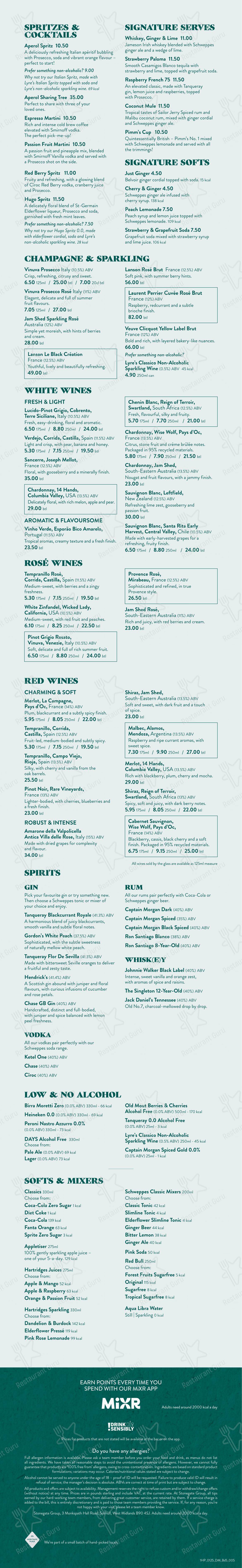 Menu at Danson Stables pub & bar, Bexleyheath