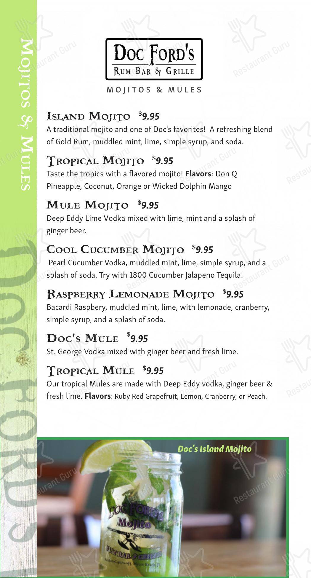 Menu at Doc Ford's Rum Bar & Grille - Ft. Myers Beach, Fort Myers Beach