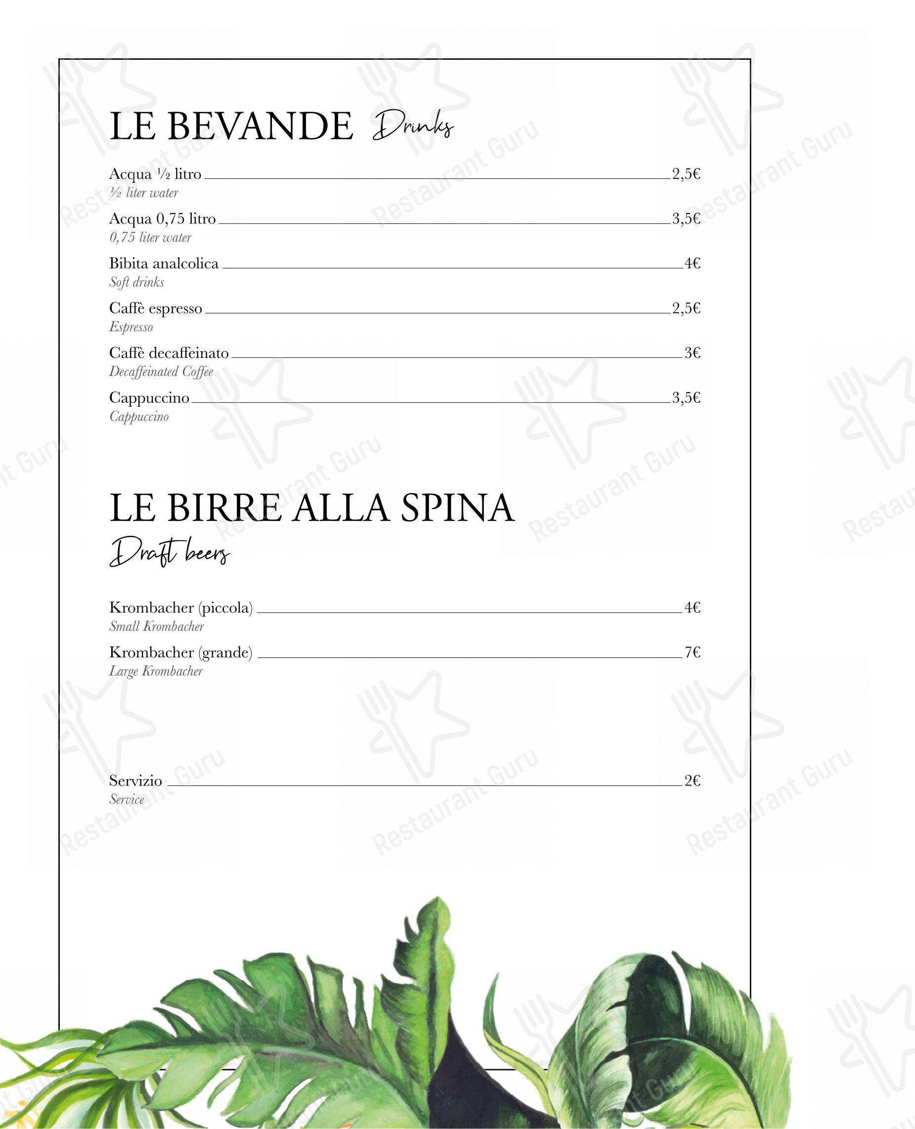 Speisekarte von Negresco Bocca di Leone restaurant, ROM
