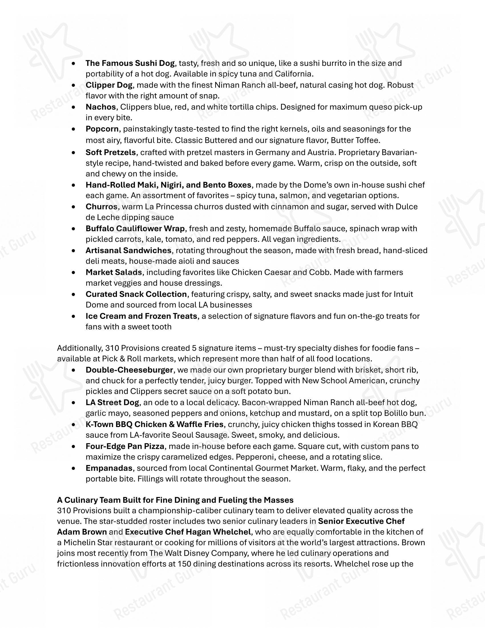 Menu at Park View Restaurant at Ravinia, Highland Park, 200 Ravinia Park Rd