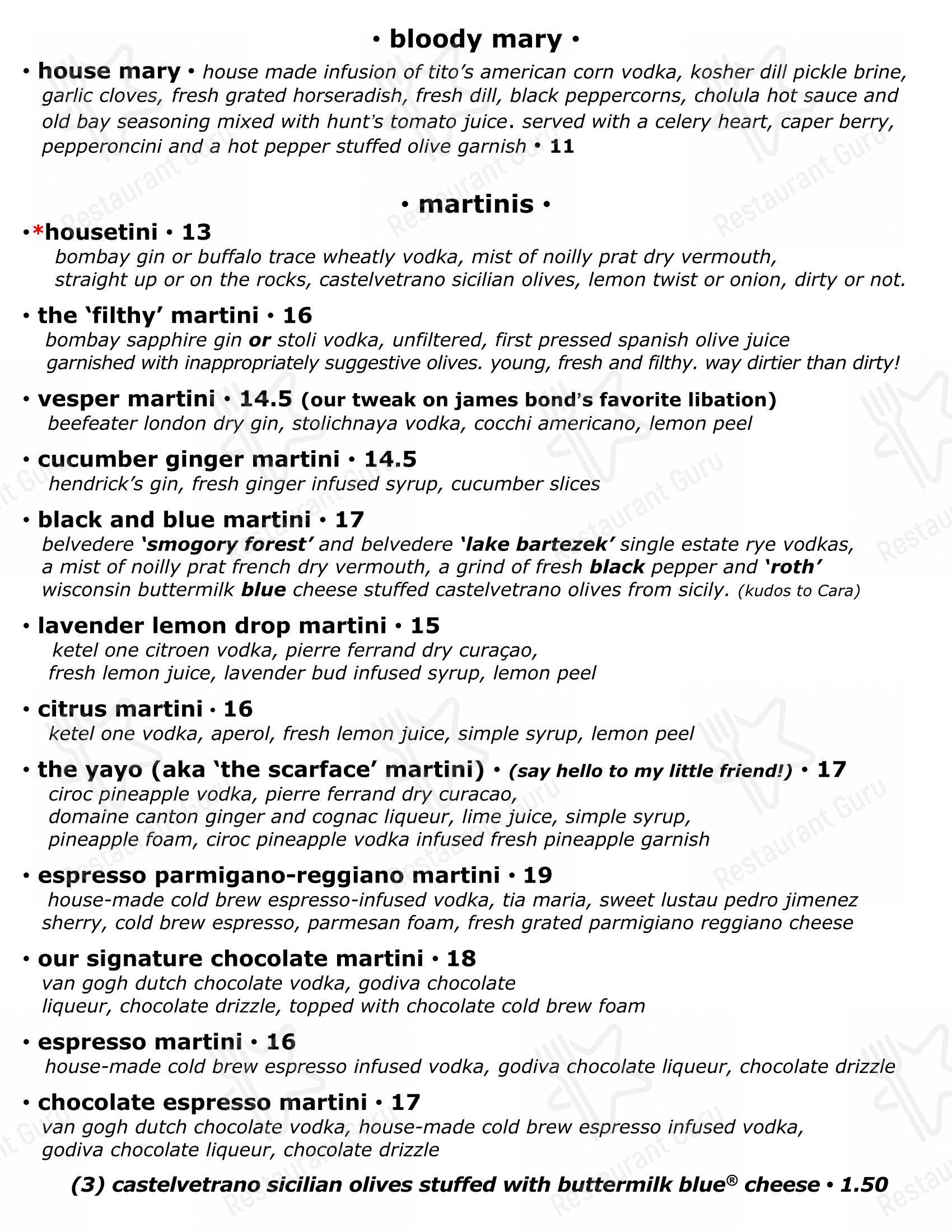 Menu at Perrone's Restaurant and Bar, Pawleys Island