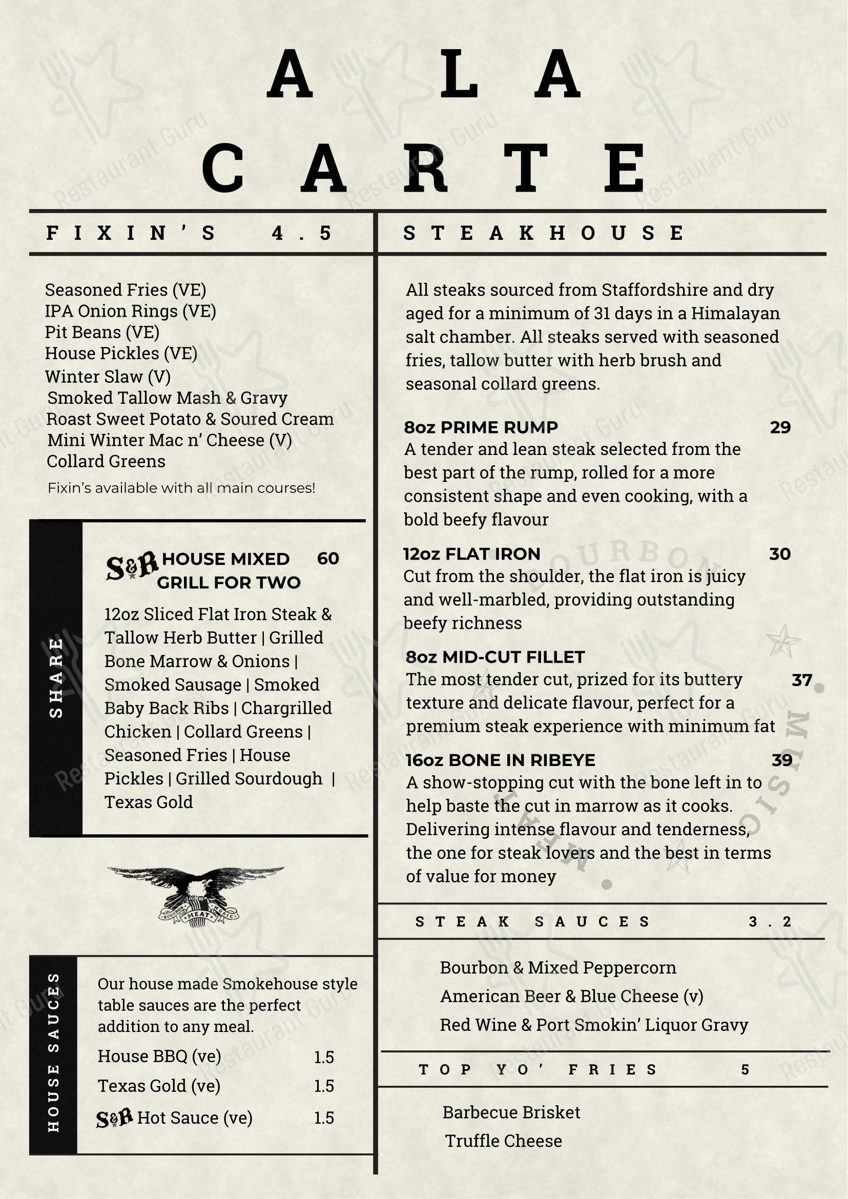Menu at Smoke & Rye restaurant, Stone