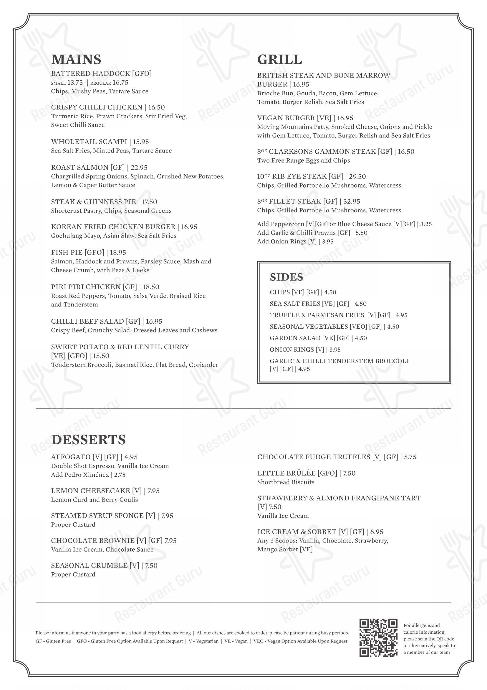 Menu at The Hesketh Arms pub & bar, Rufford