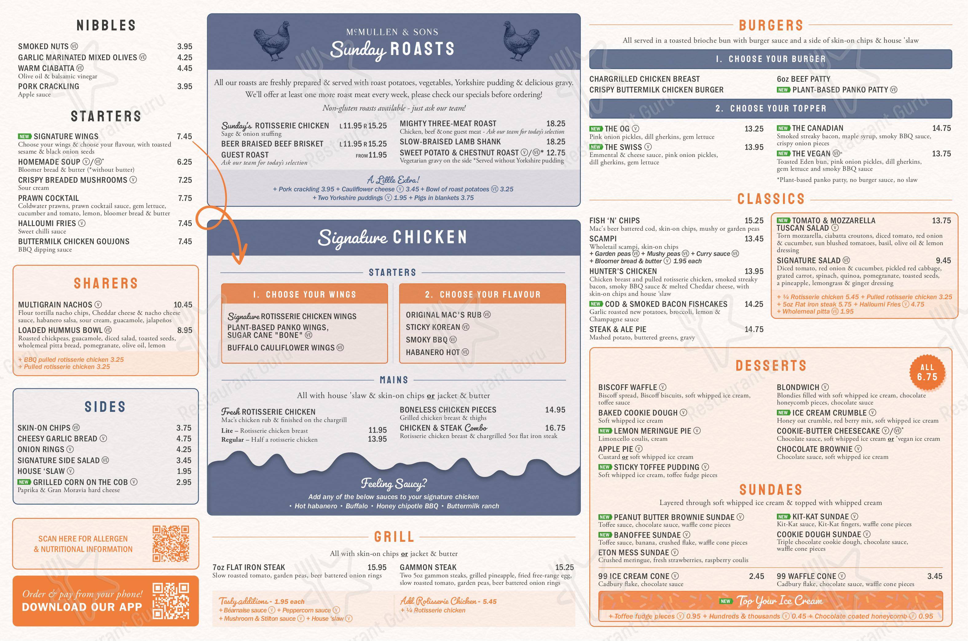 Menu at Millstream pub & bar, Hitchin