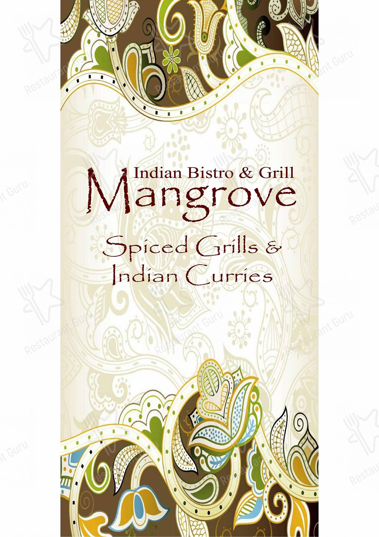 Menu at Mangrove Bistro and Grill restaurant, Mansfield