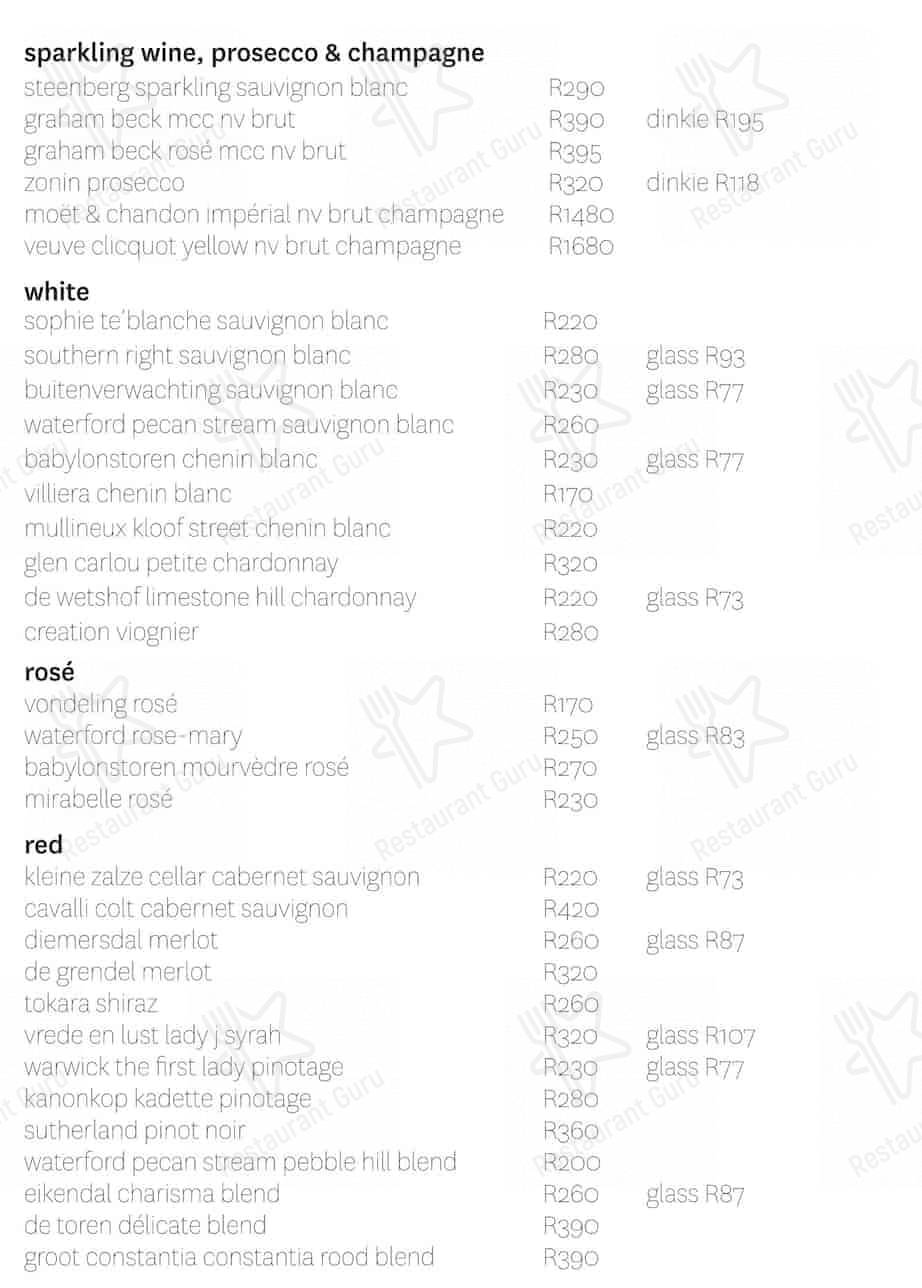 Menu at tashas Gateway restaurant, Umhlanga, Shop G12