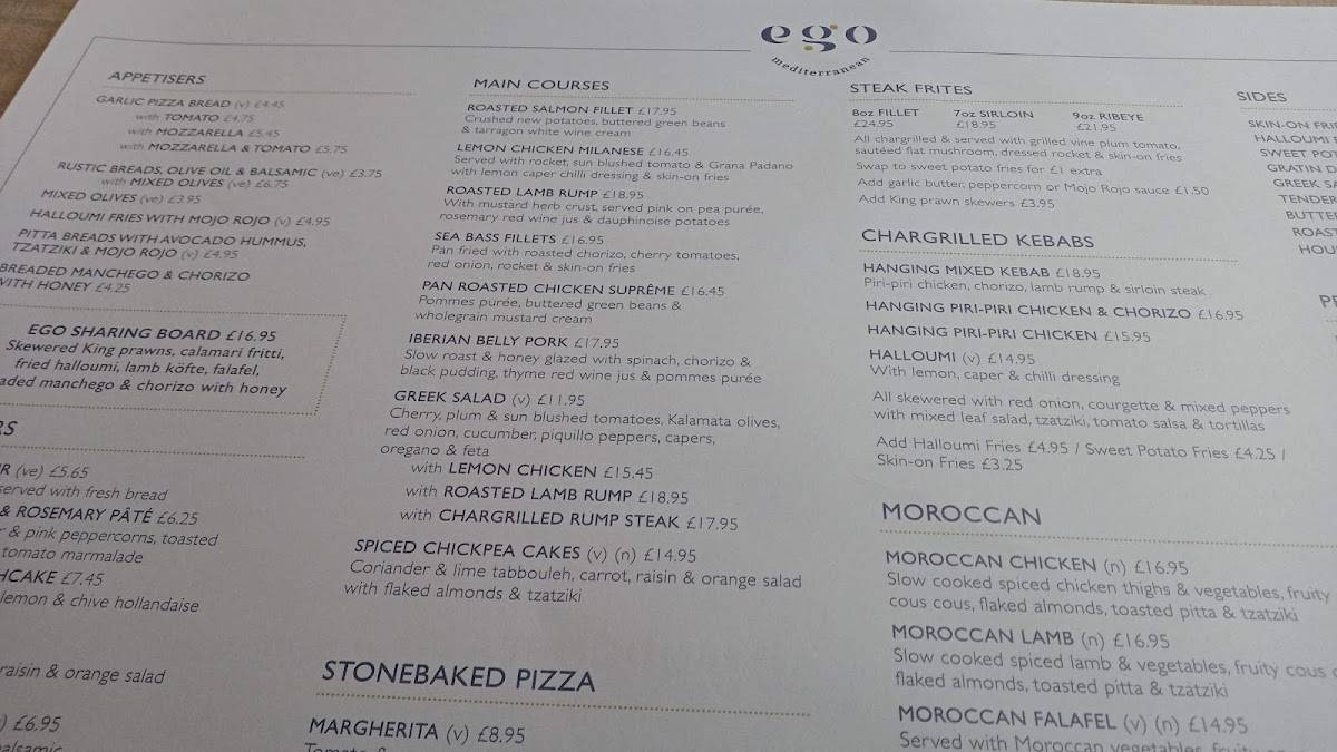 Menu at. pub & bar, Amersham