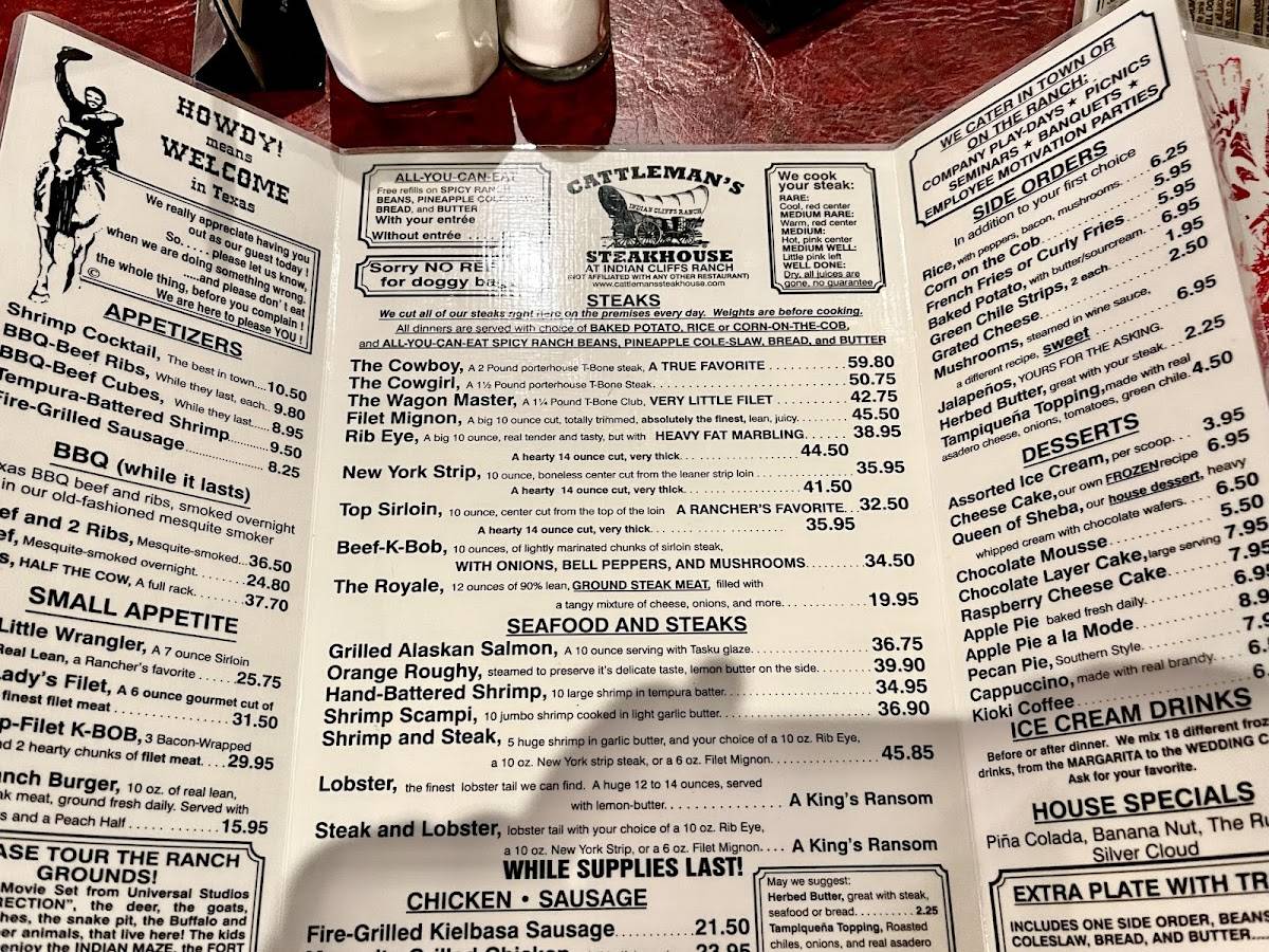 Cattleman's menu store