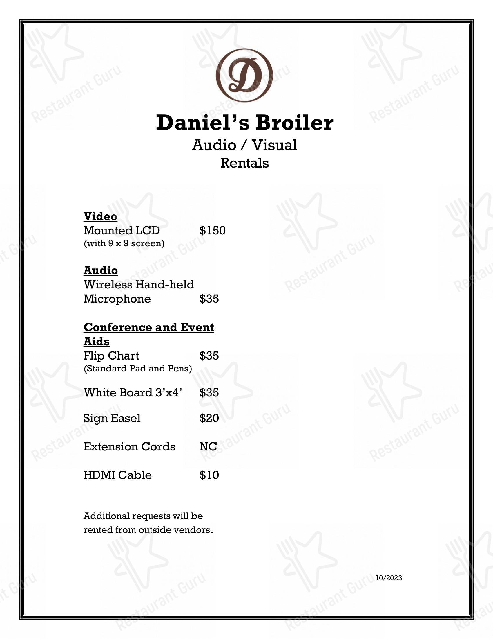 Menu at Daniel’s Broiler steakhouse, Bellevue, NE 8th St Unit BP2101