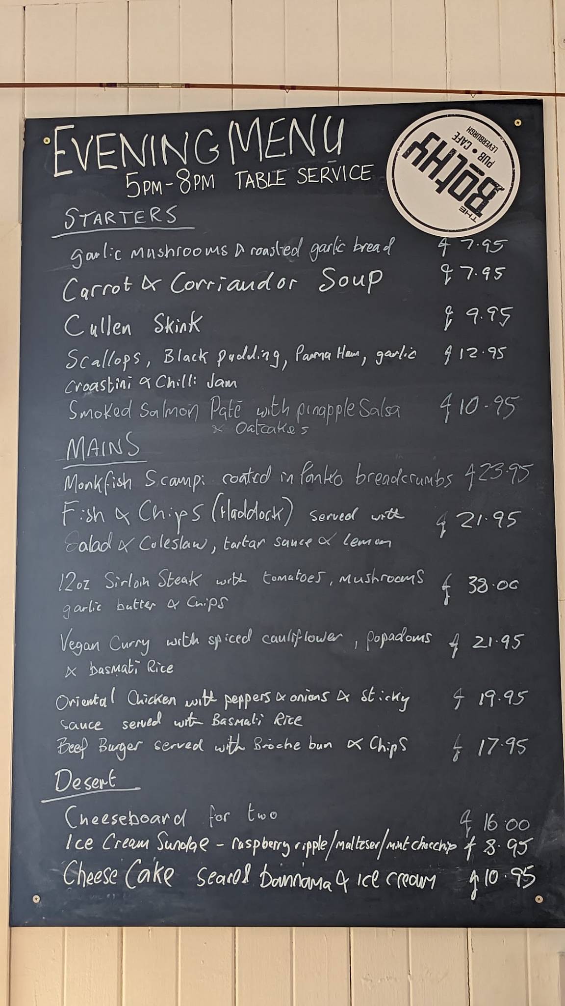 Menu at The Bothy pub & bar, Leverburgh