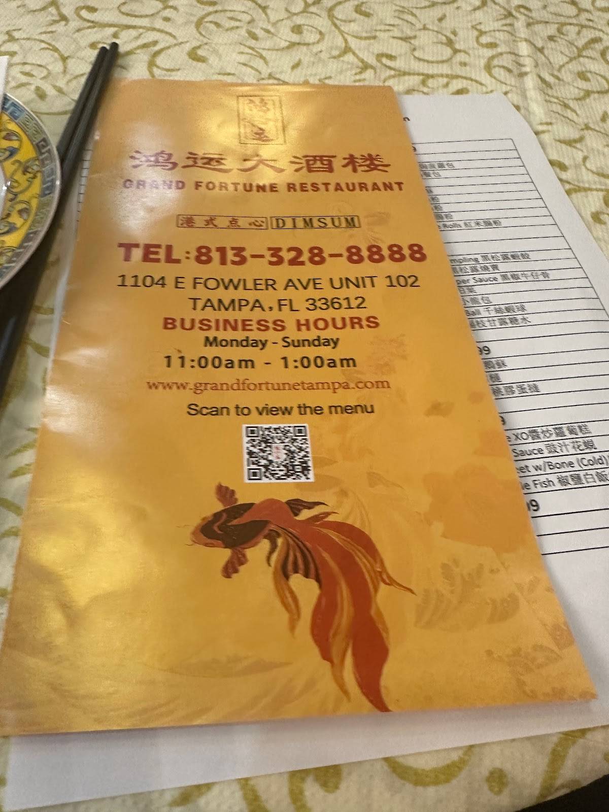 Menu at Grand Fortune Restaurant, Tampa