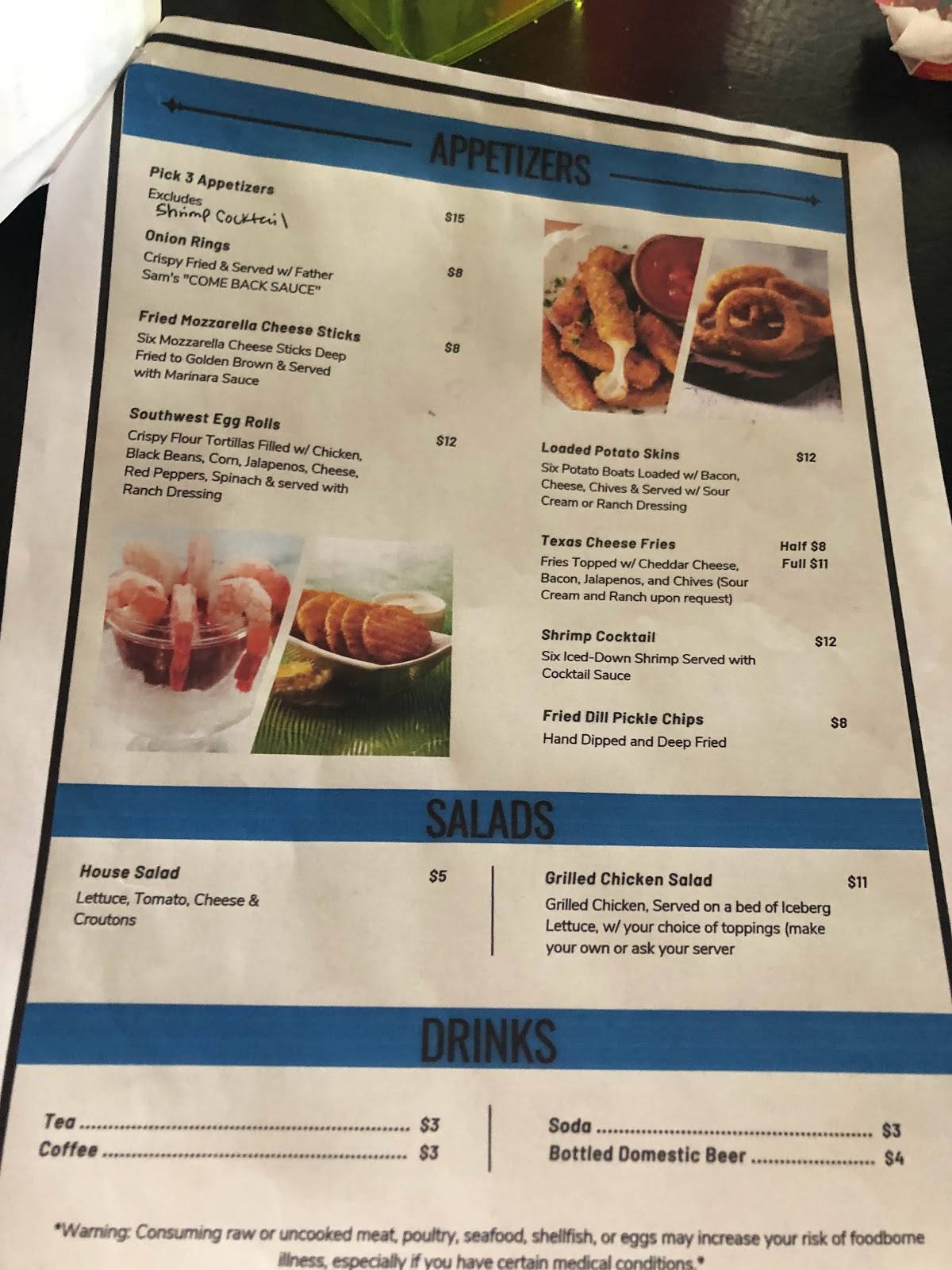 Menu at The Pier Seafood and Steaks steakhouse, USA, MS-35