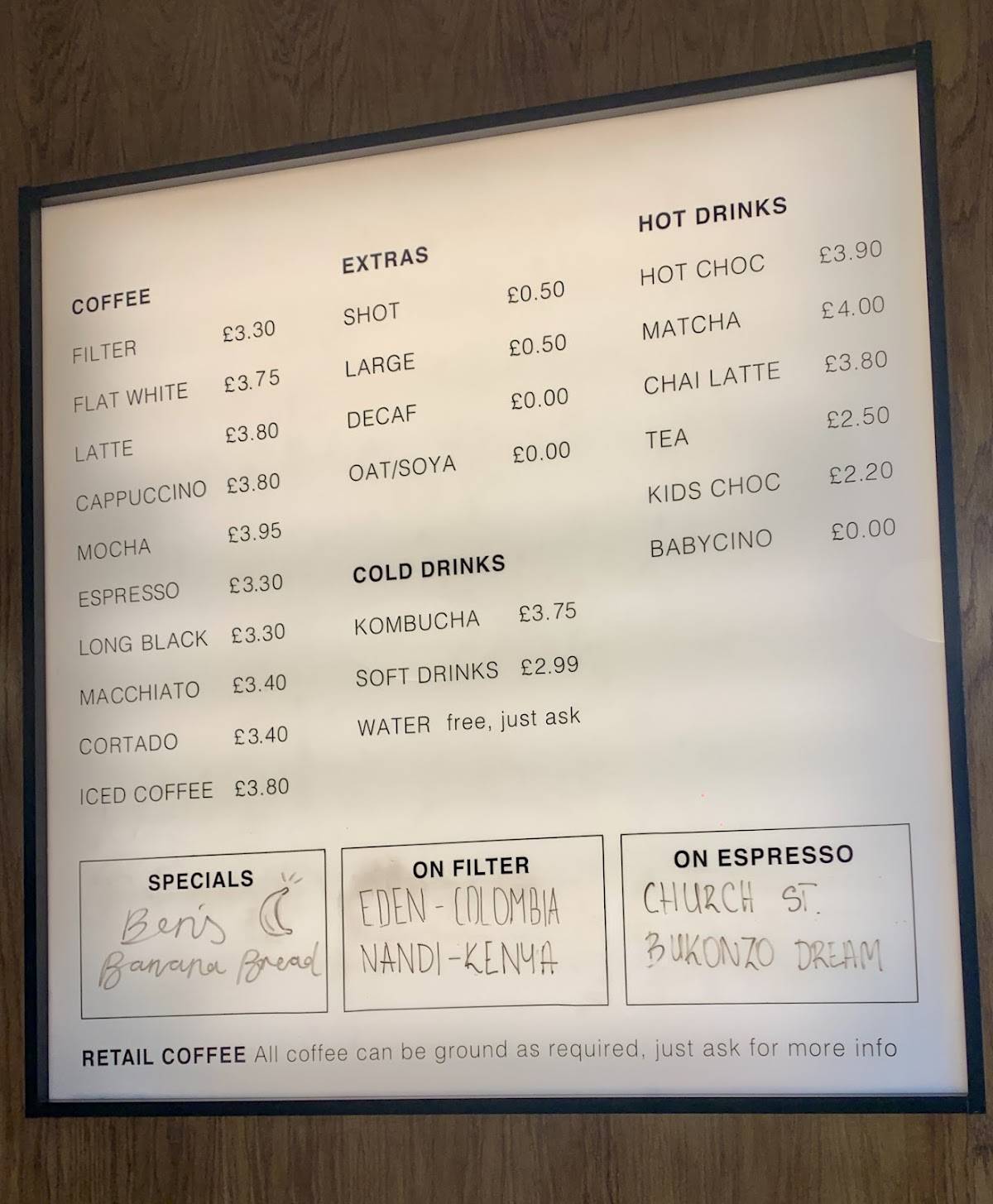 Menu at 15grams Coffee House, London
