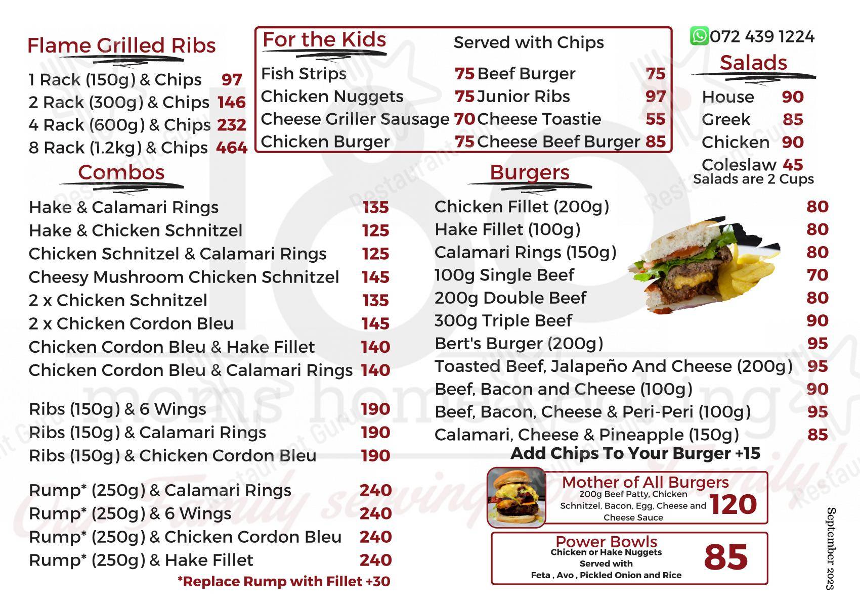Menu at 180 Degrees Restaurant, Emalahleni, 40 Bethal St
