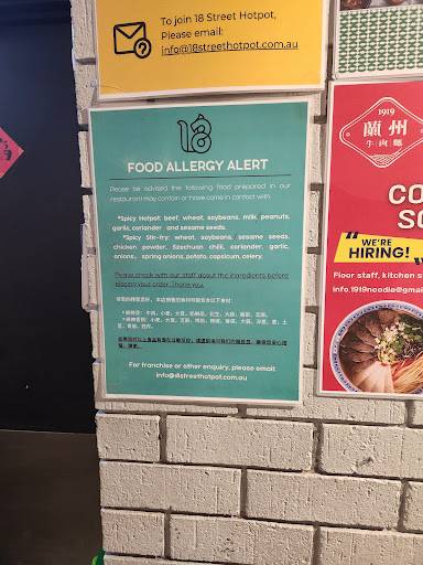 Menu at 18th Street Hot Pot restaurant, Adelaide