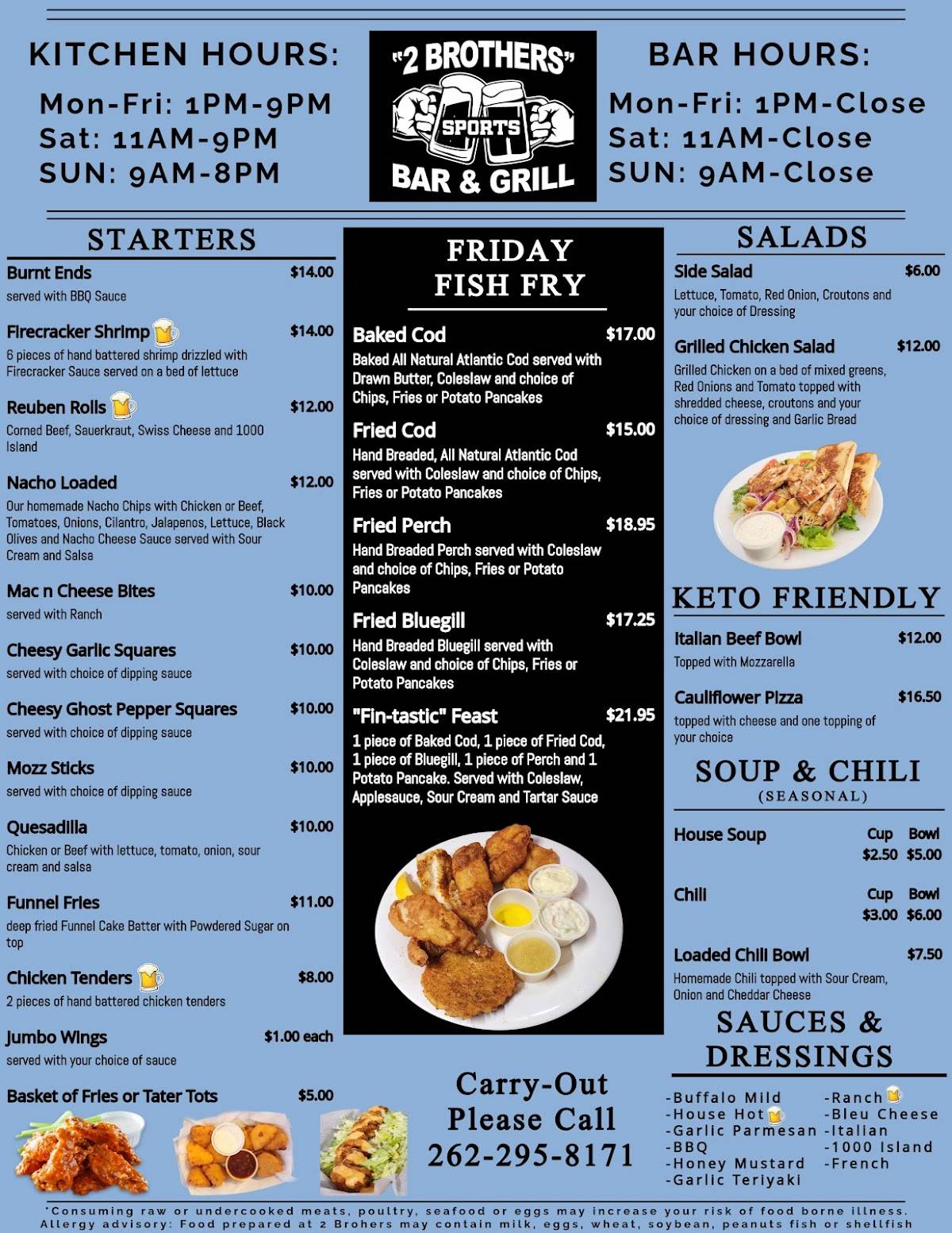 Menu at 2 Brothers Bar & Grill, Genoa City