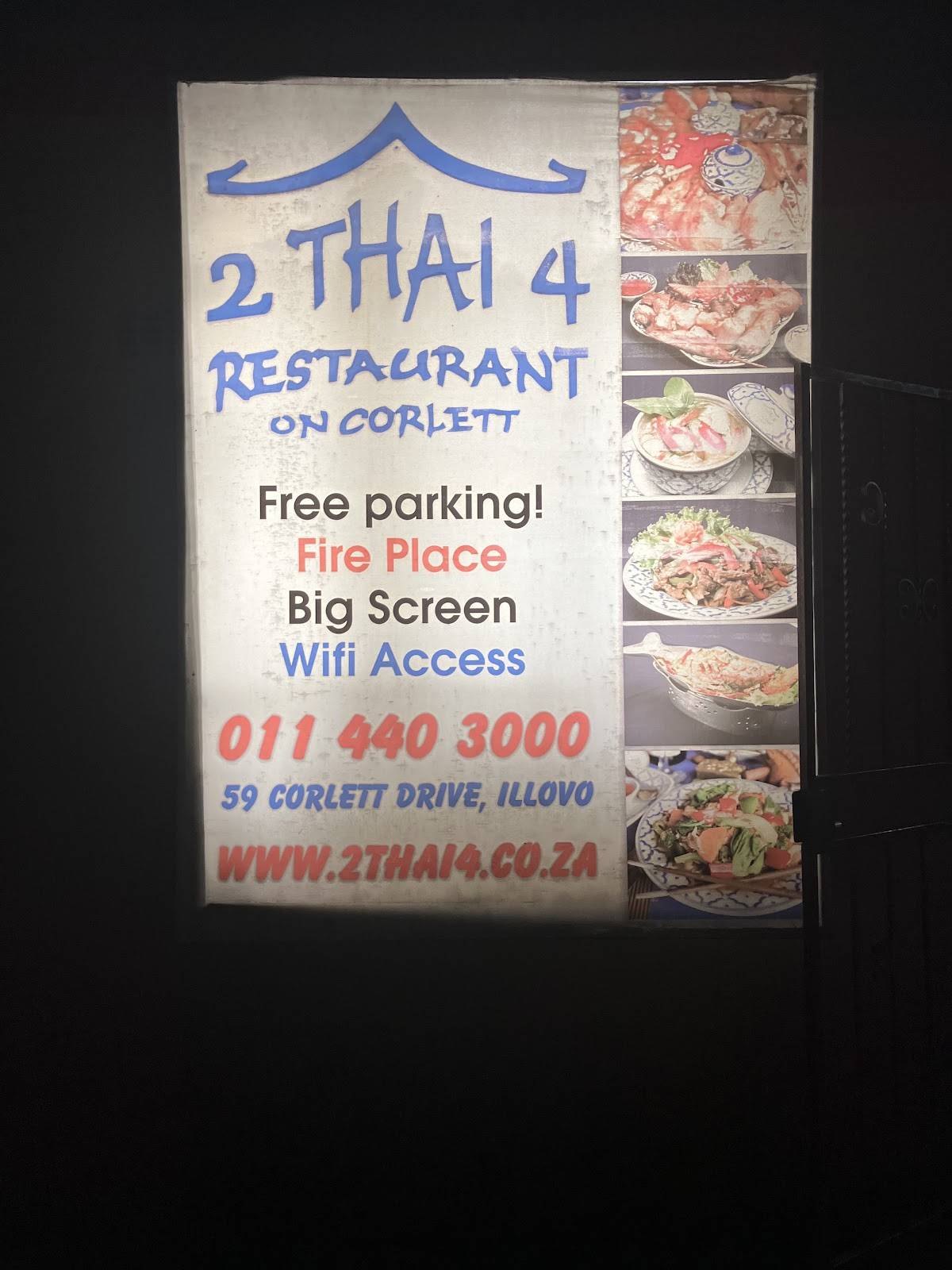 Menu at 2 Thai 4 Restaurant, Sandton, 59 Corlett Dr