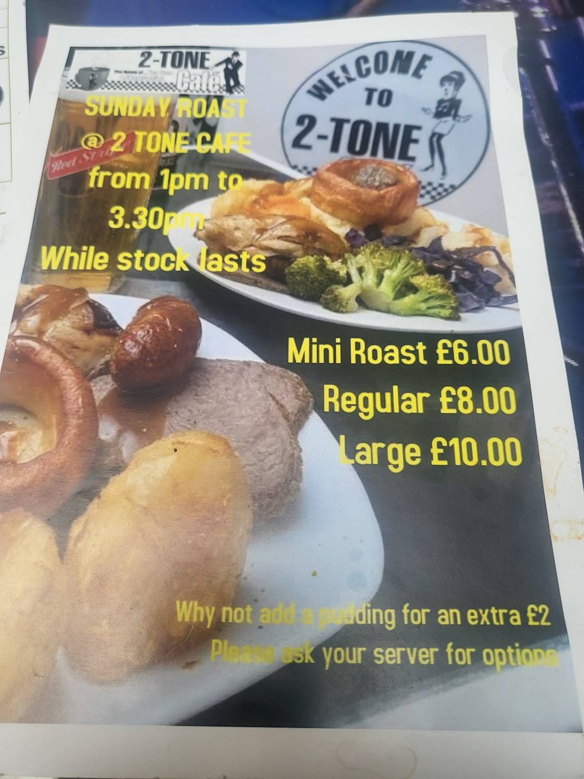 Menu at 2 Tone Cafe, Coventry