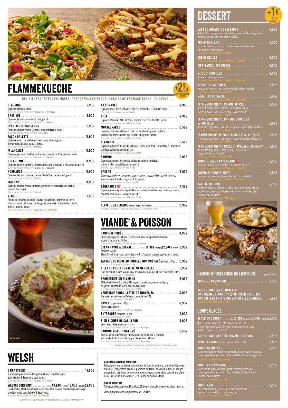 Menu au 3 Brasseurs Caen - Mondeville restaurant, Mondeville