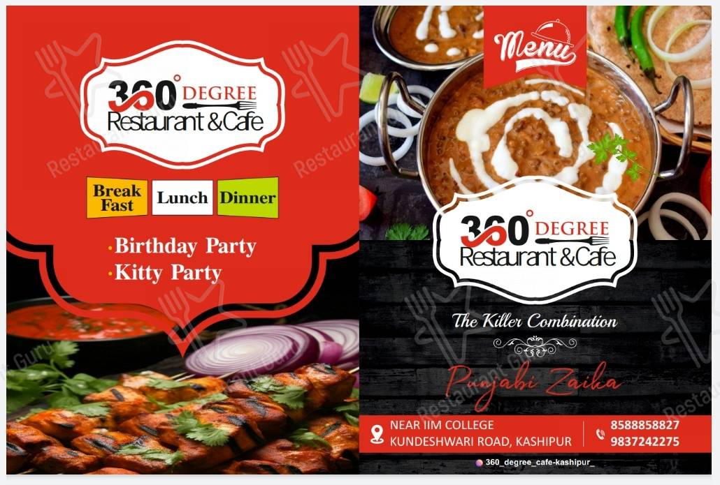 Menu at 360 Degree Restaurant &Bakery cafe, Kashipur