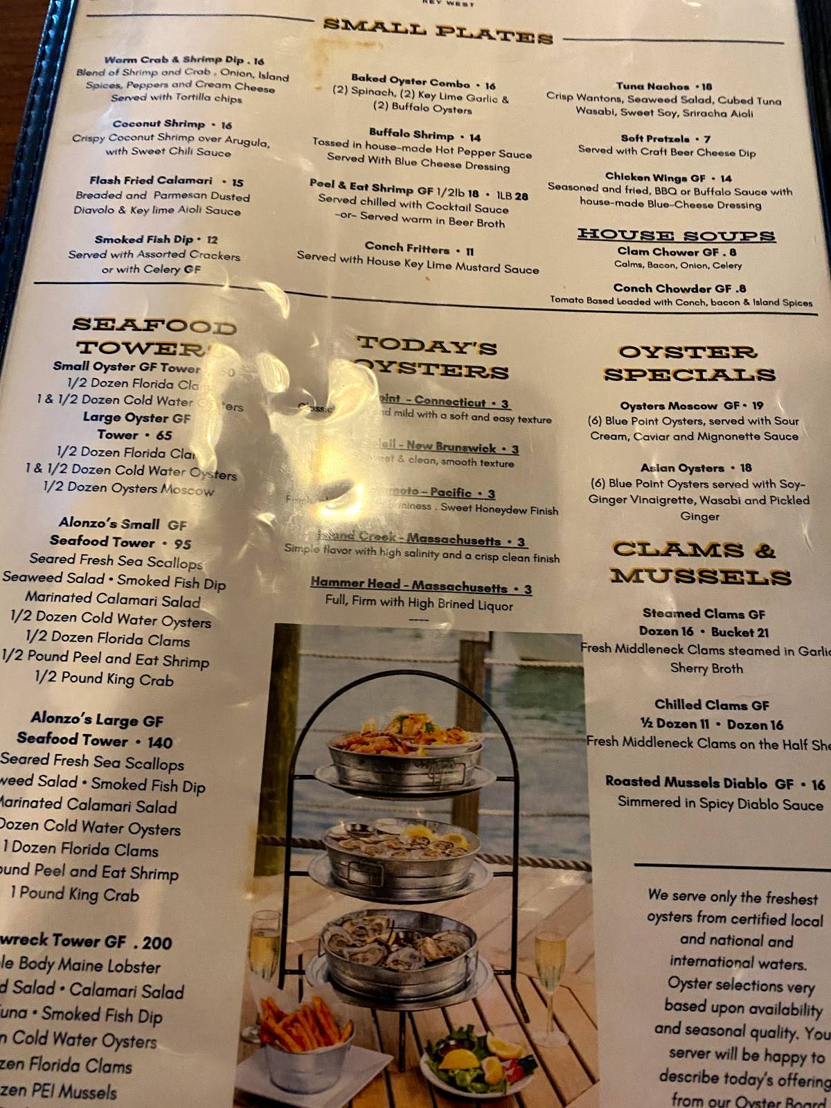 Menu at A&B Lobster House restaurant, Key West