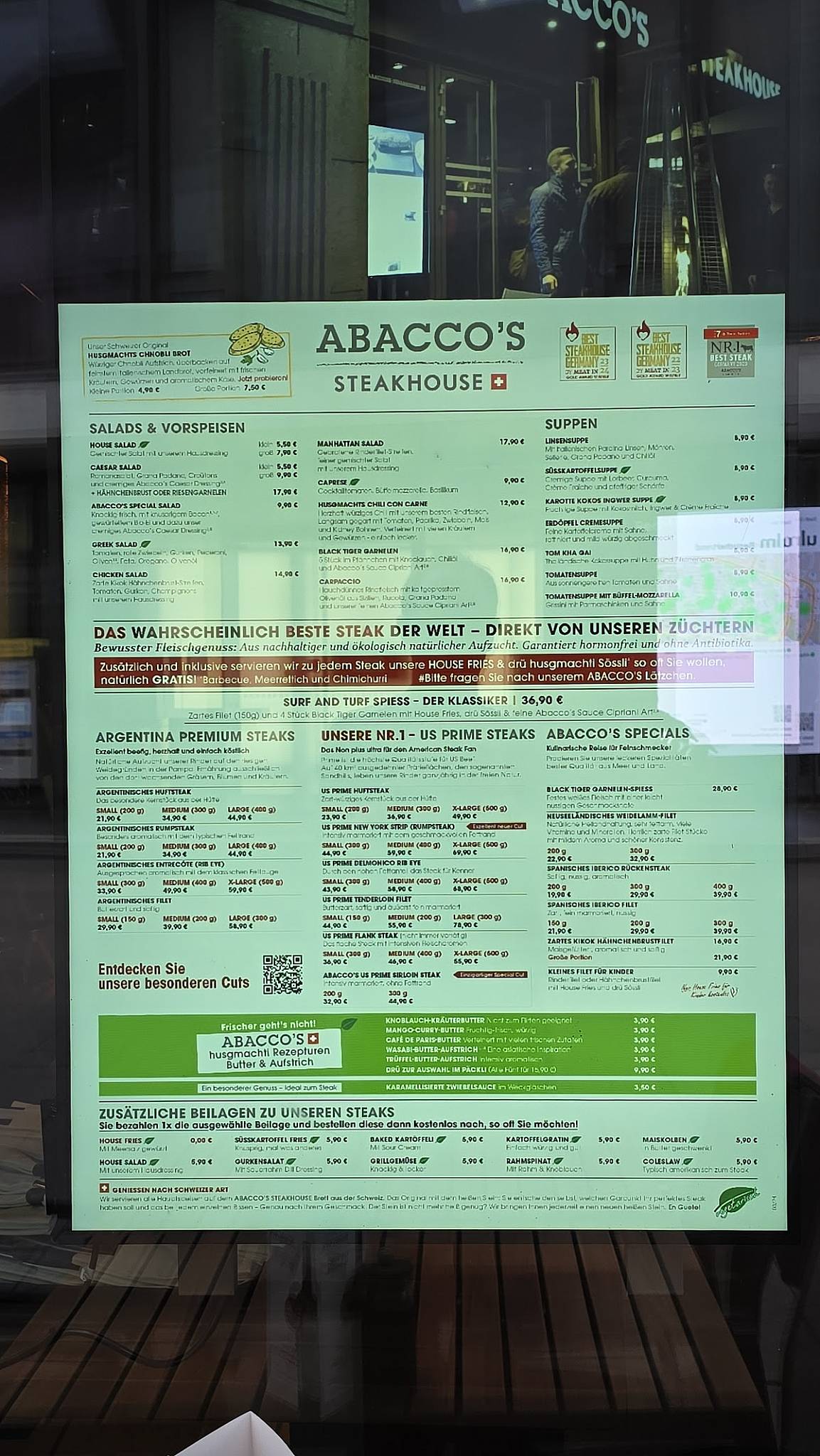 Speisekarte von ABACCO'S STEAKHOUSE Ulm, Ulm