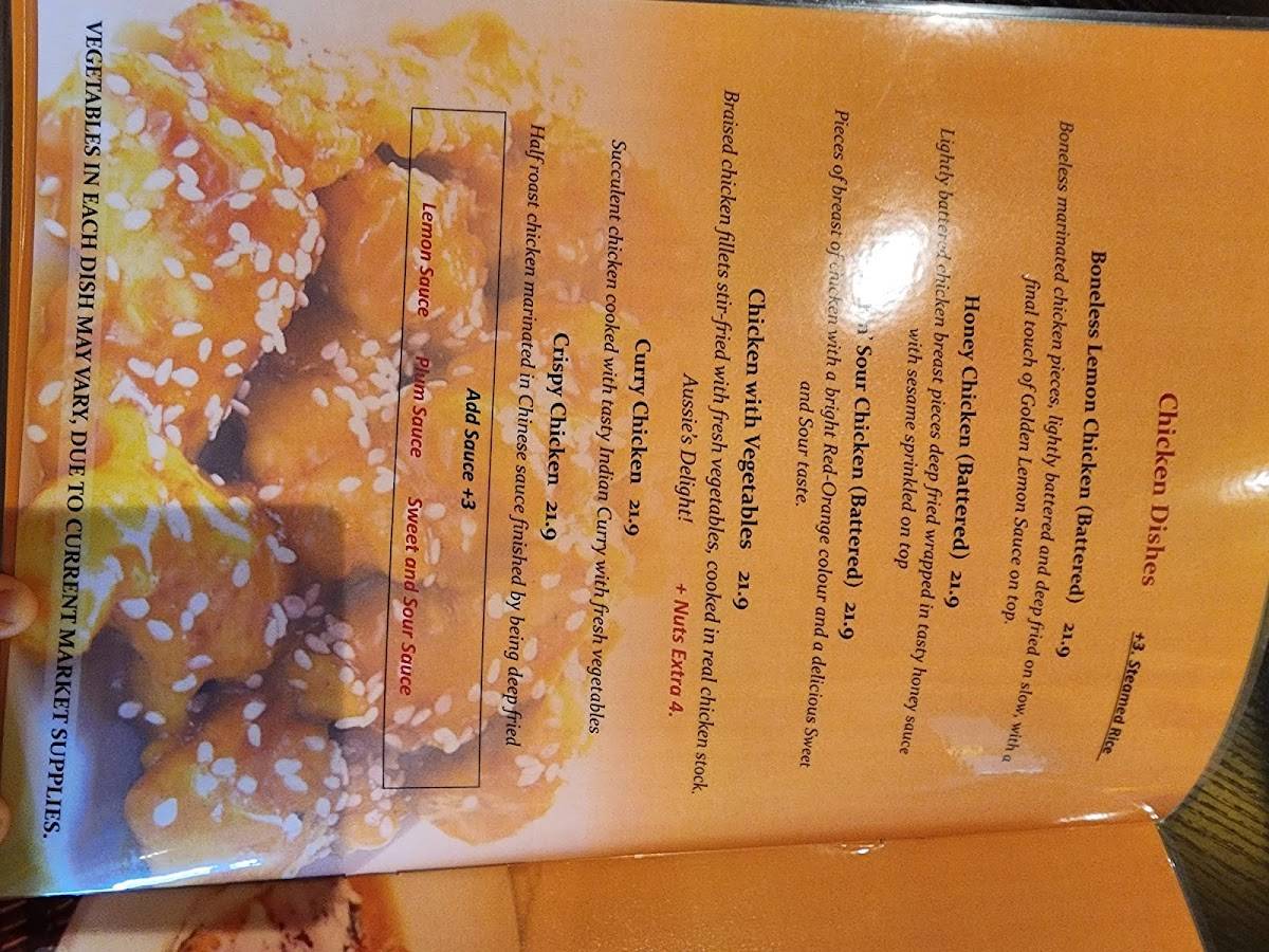 Menu at ABC restaurant, Emerald