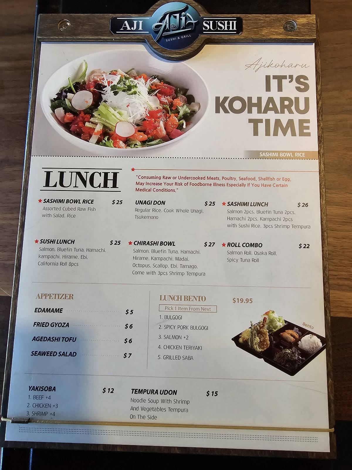 Menu at AJI Koharu Sushi & Grill Federal Way restaurant, Federal Way