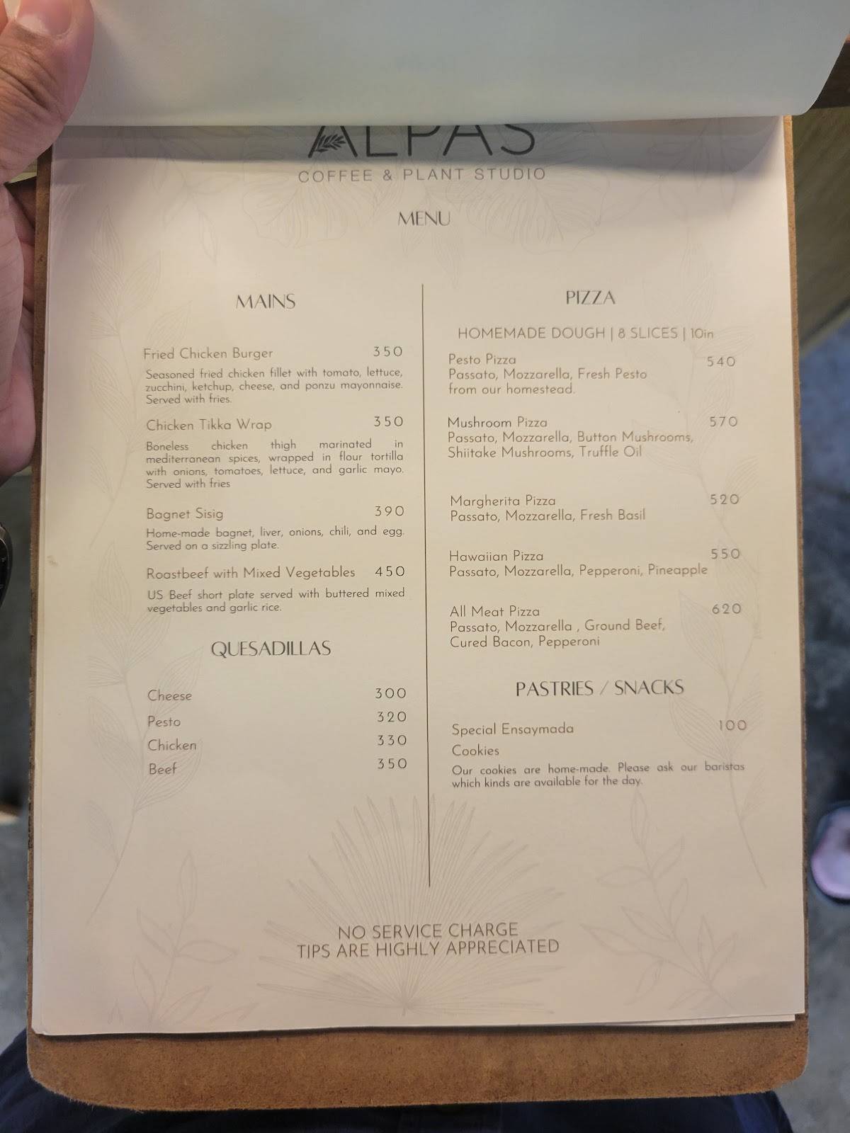 Menu at ALPAS LA UNION restaurant, Bacnotan