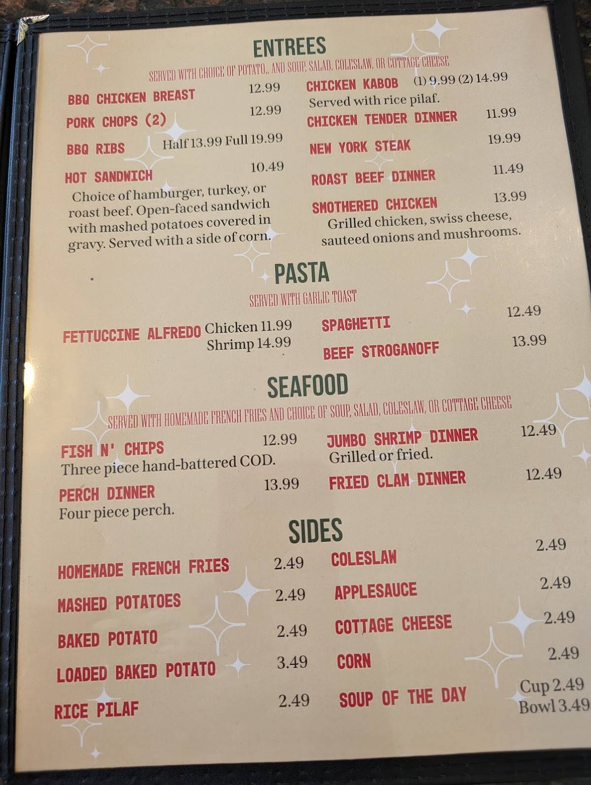 Menu at ANDYS COUNTRY CHEF restaurant, Clio