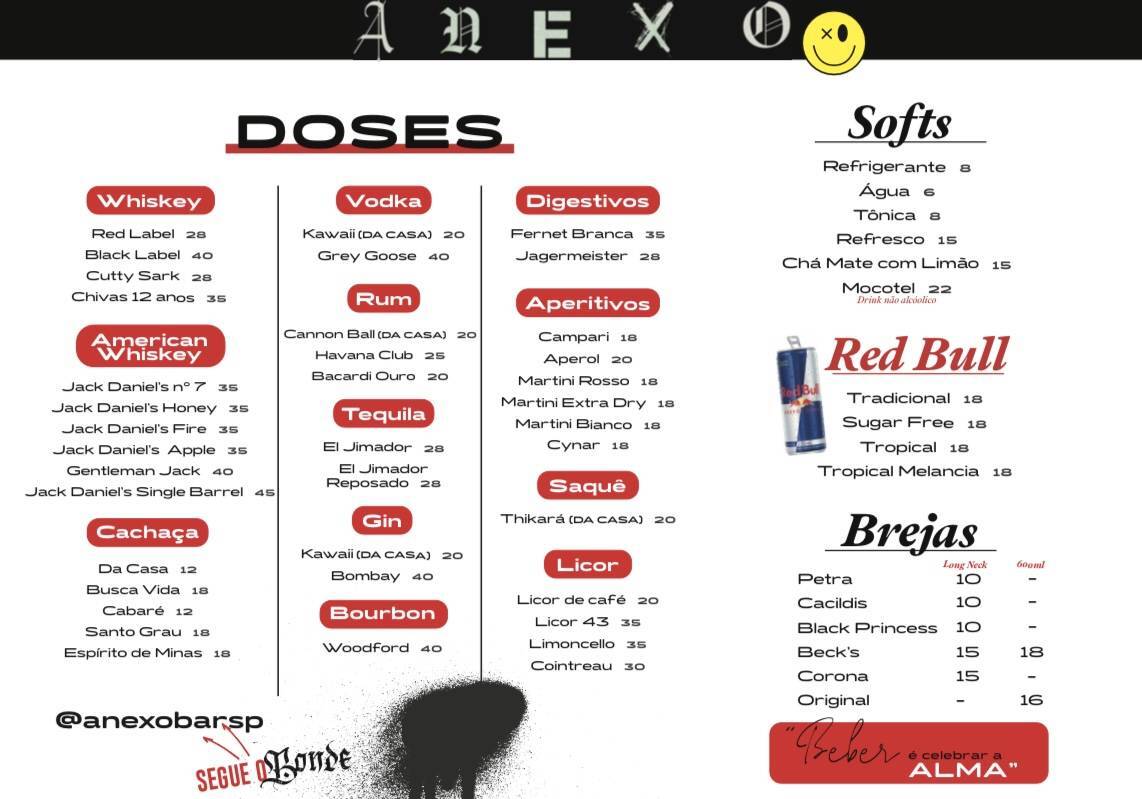 Menu em Anexo Pinheiros pub & Bar, São Paulo, R. Guaicuí