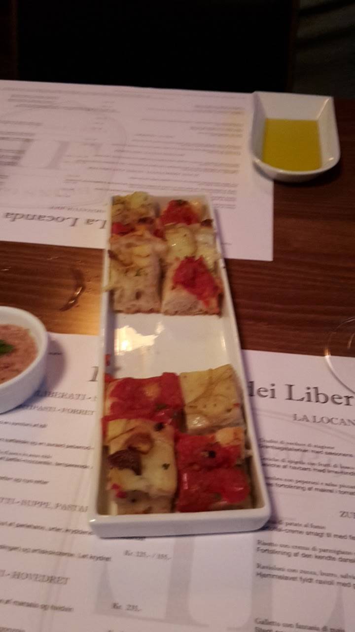 Menu at La Locanda restaurant, Aalborg