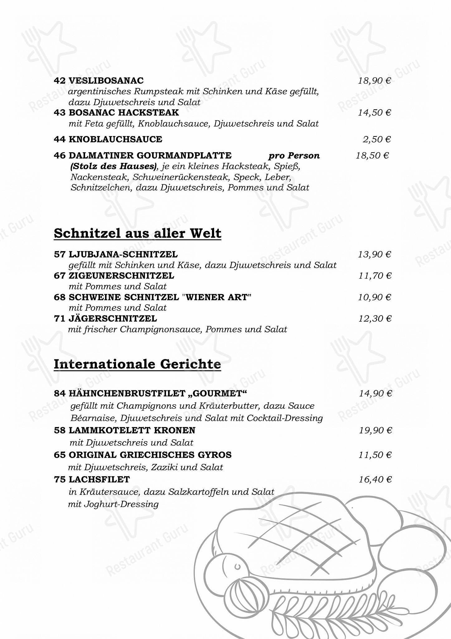 Speisekarte von Restaurant Adria-Restaurant, Blomberg