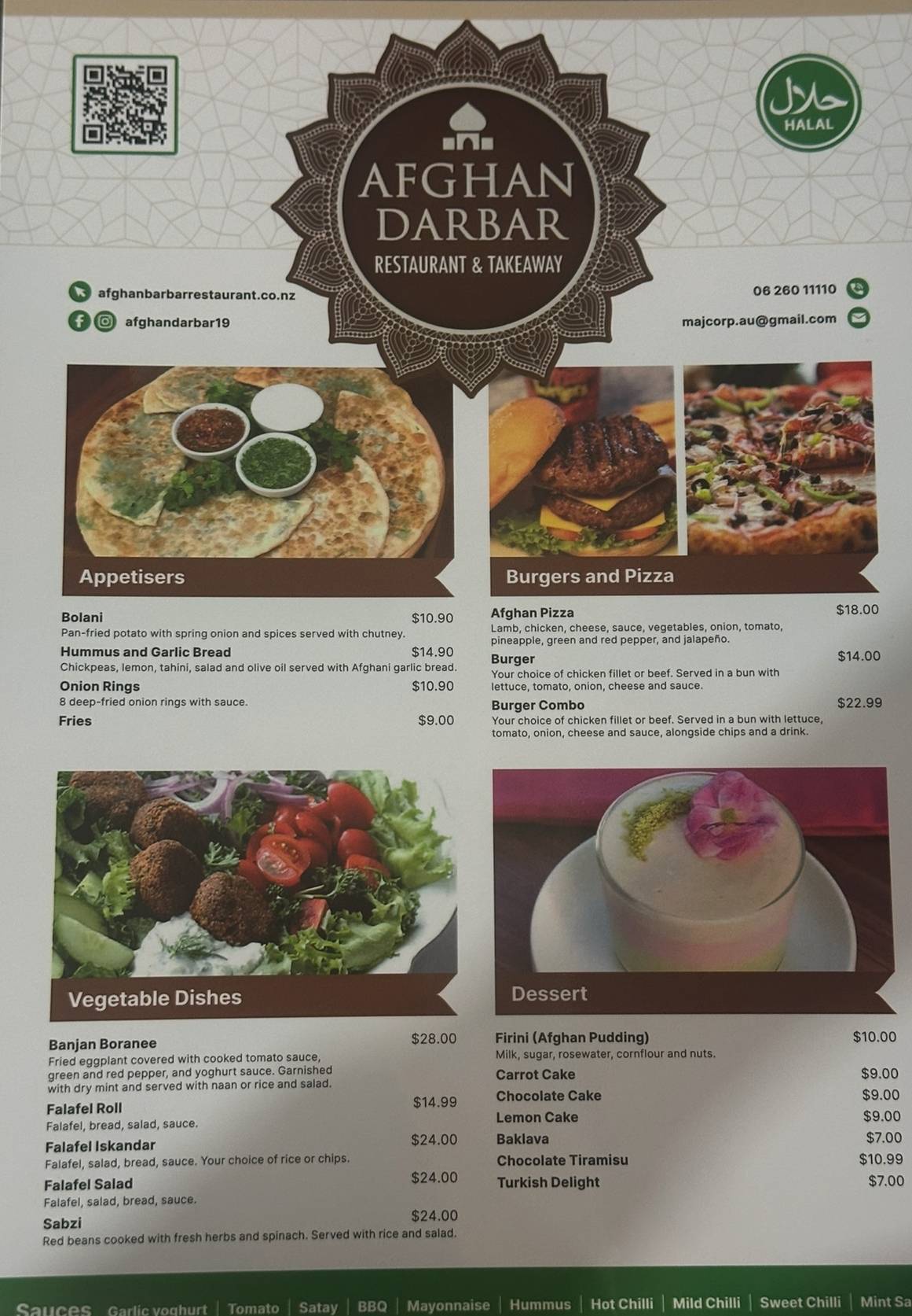 Menu at Afghan Darbar Restaurant & Takeaway, Palmerston North
