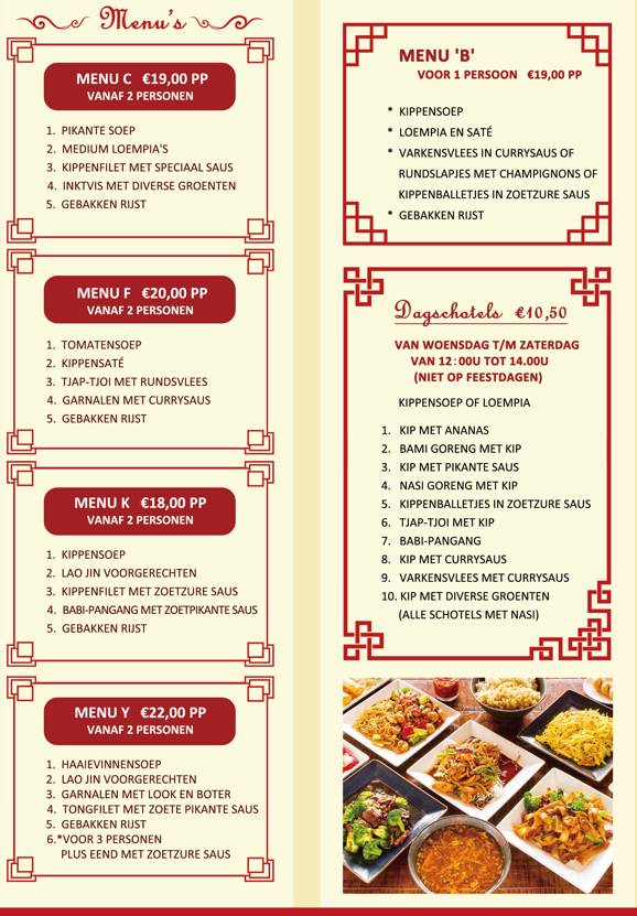 Menu at Afhaalrestaurant Lao Jin, Ninove