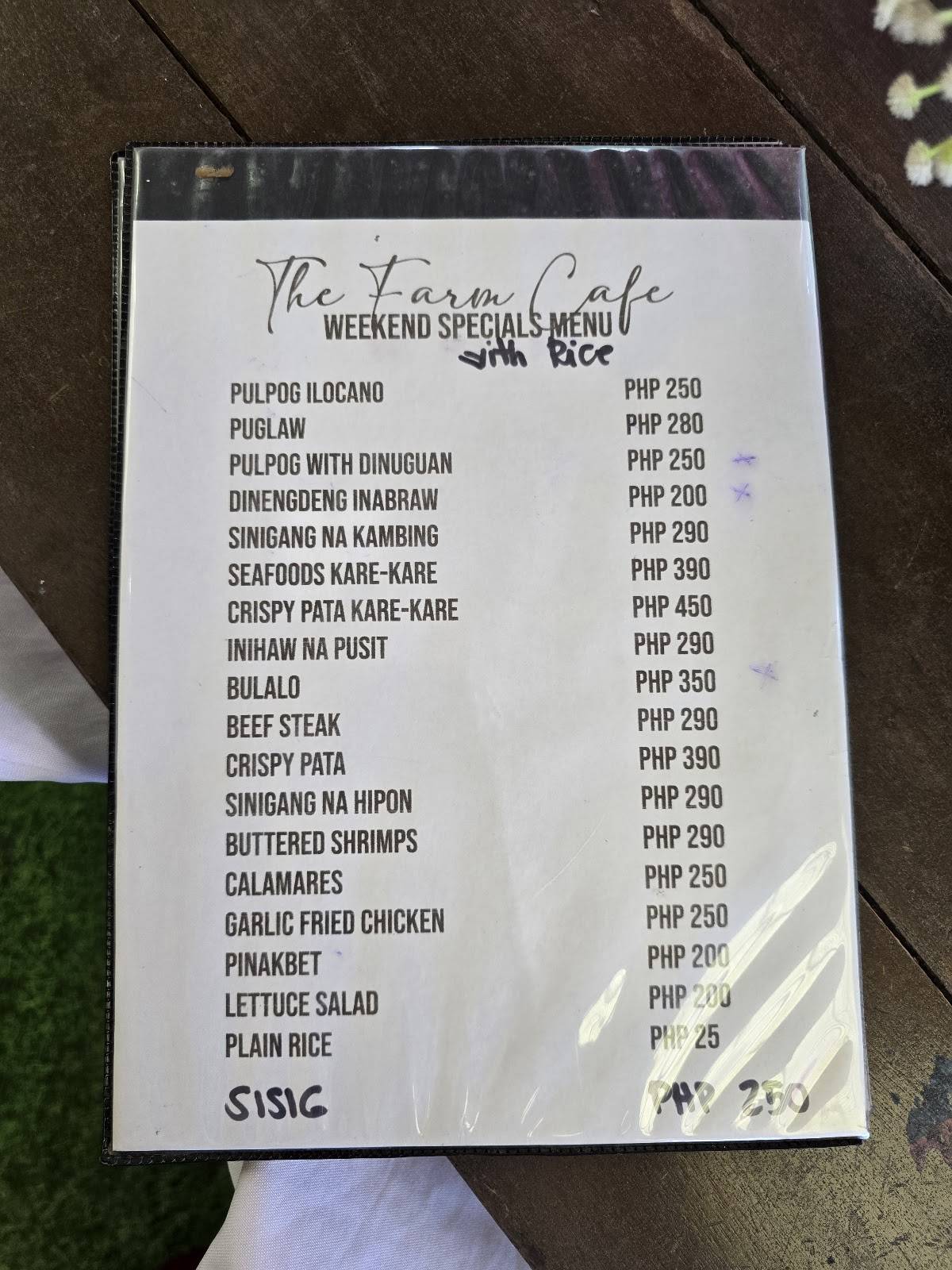 Menu at The Farm Agoo restaurant, Agoo, 89R6+G6M