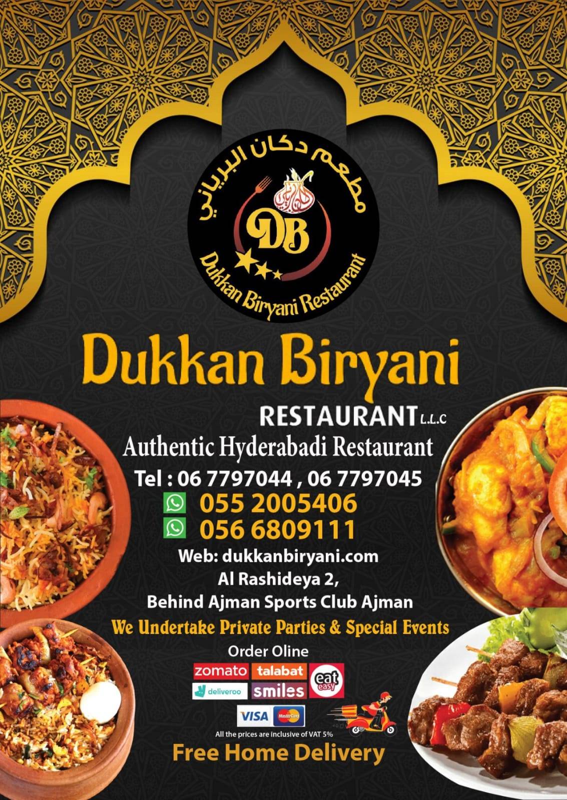 Carta del restaurante Dukkan Biryani Hydrabadi Rest, Ajman