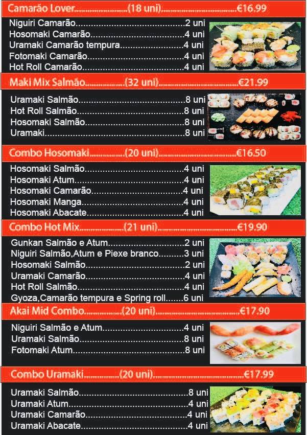 Menu em Akai Sushi & Poke restaurante, Lisboa