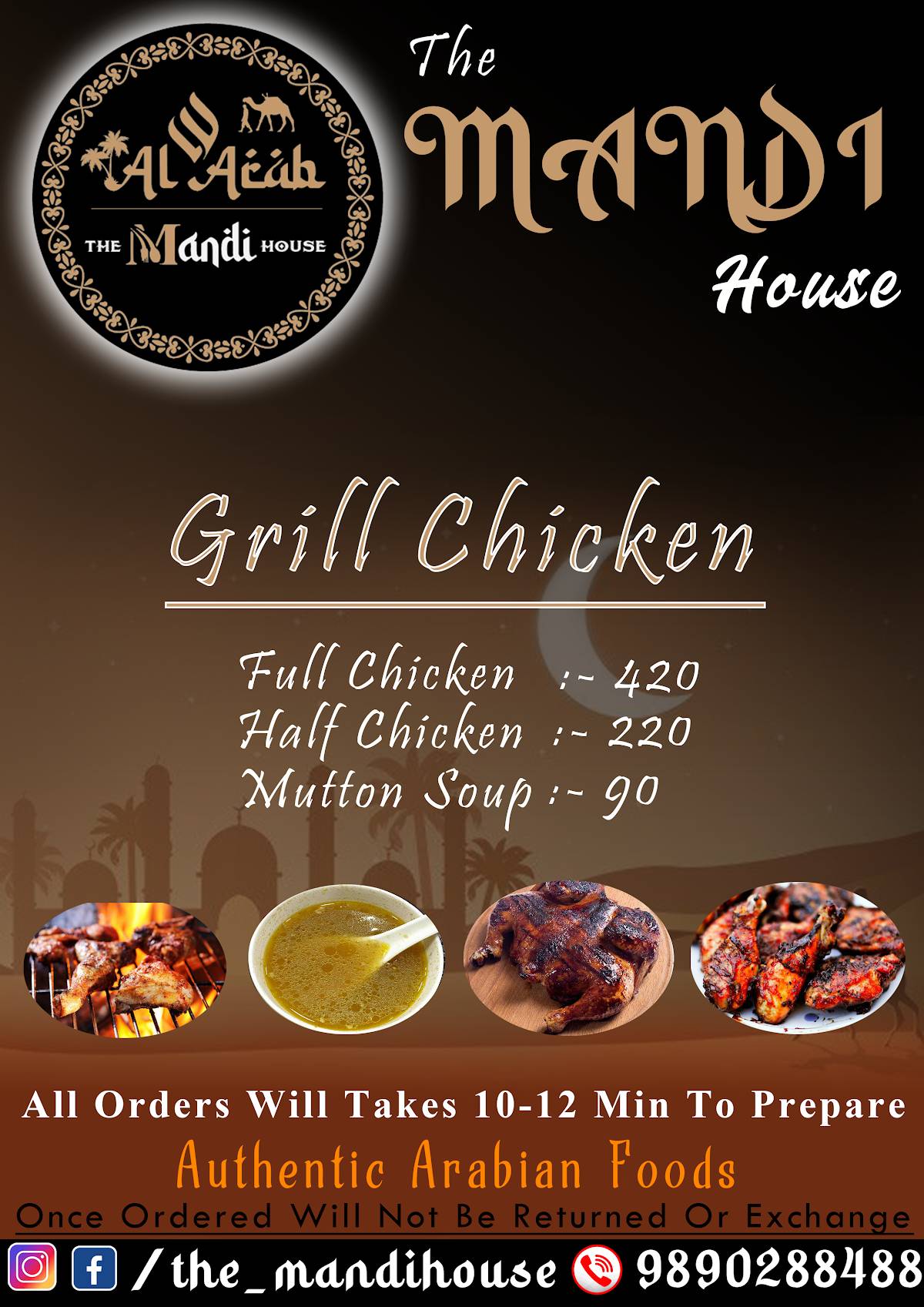 Menu at Al Arab The Mandi House, Chandrapur
