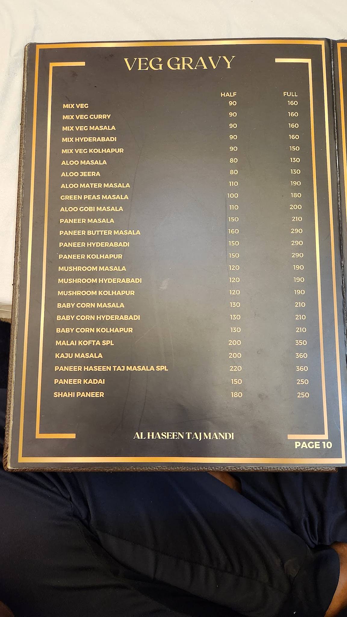 Menu at Al Haseen Taj Mandi, Tumakuru