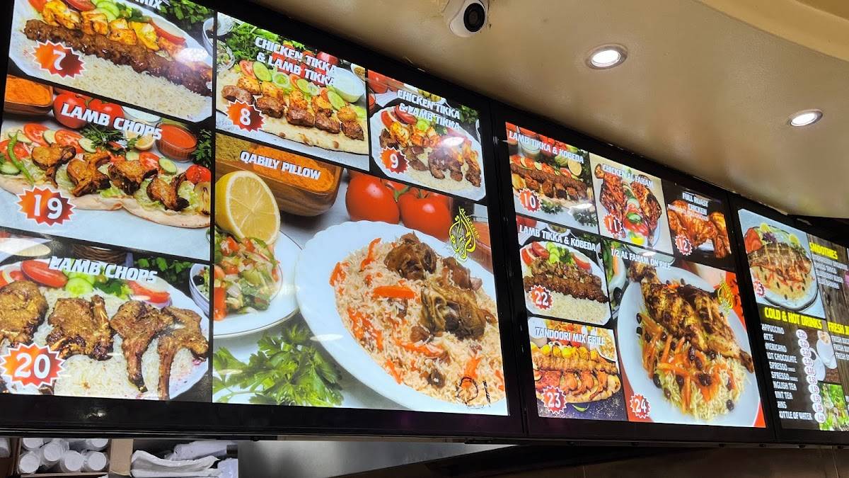 Menu at Al Jazeera Restaurant, Manchester