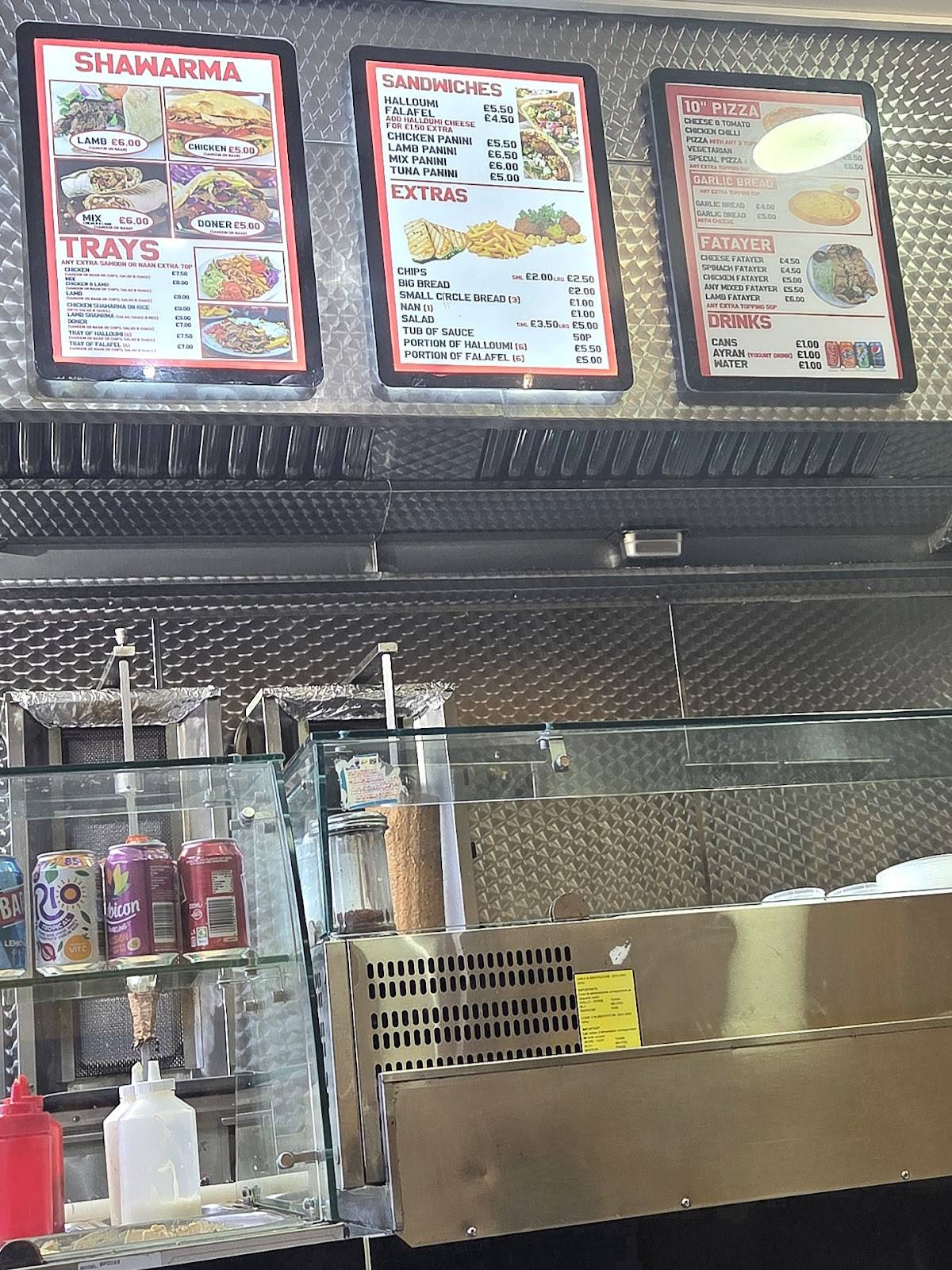 Menu at Al Quds fast food, Blackburn