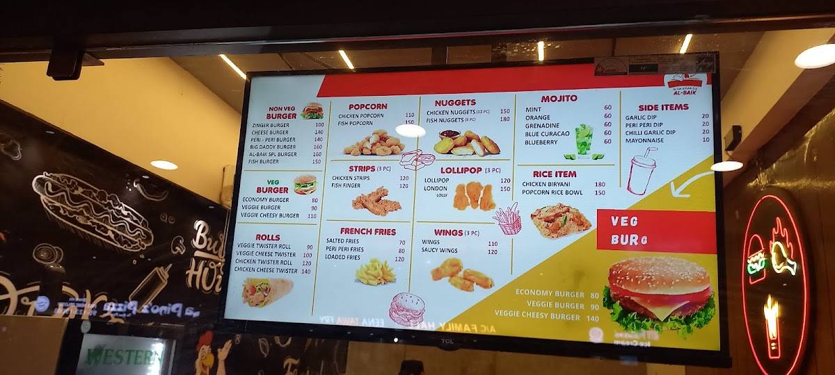 Menu at Al baik, Ankleshwar