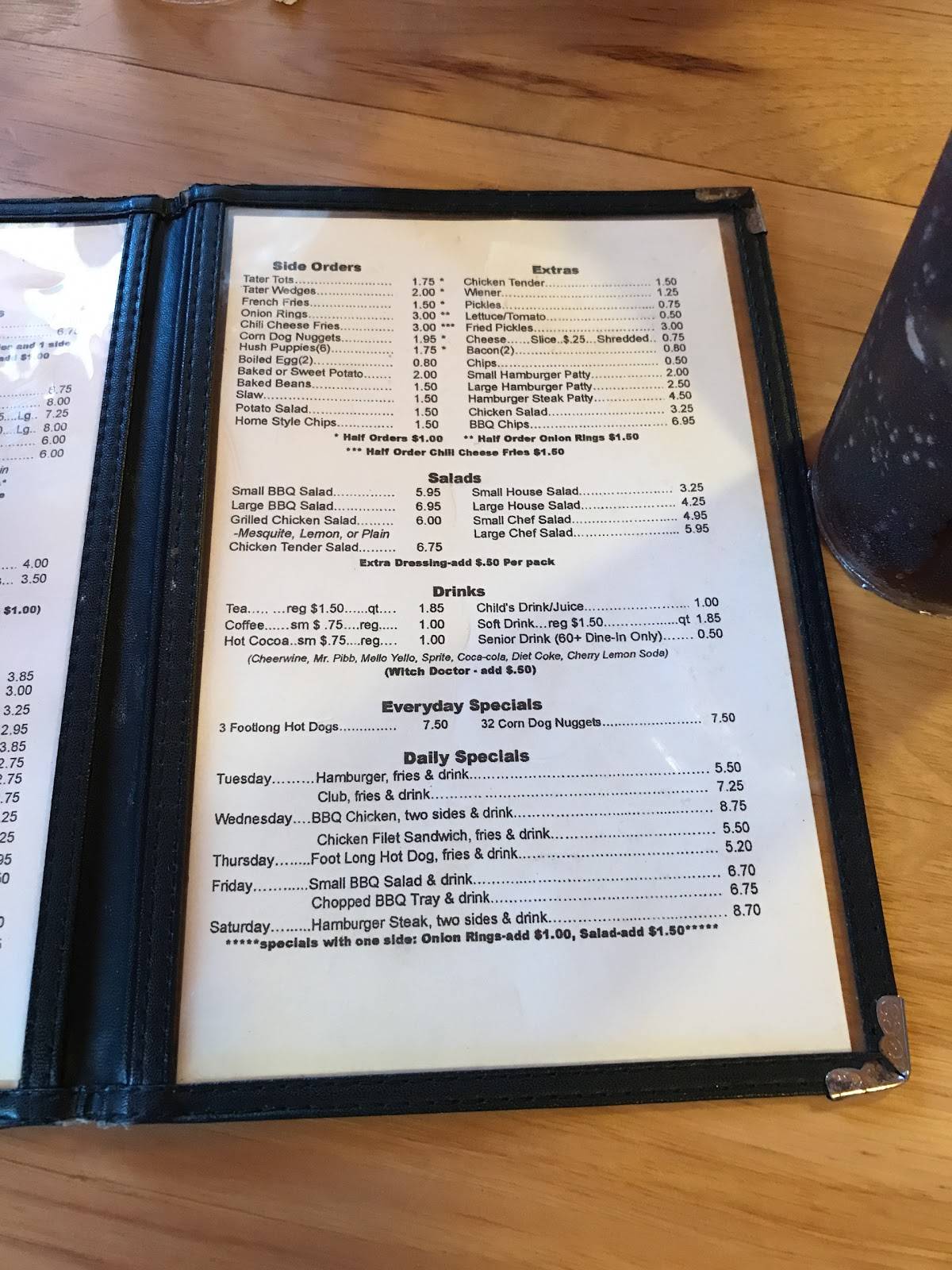 Menu at Log Cabin Bar BQue, Albemarle