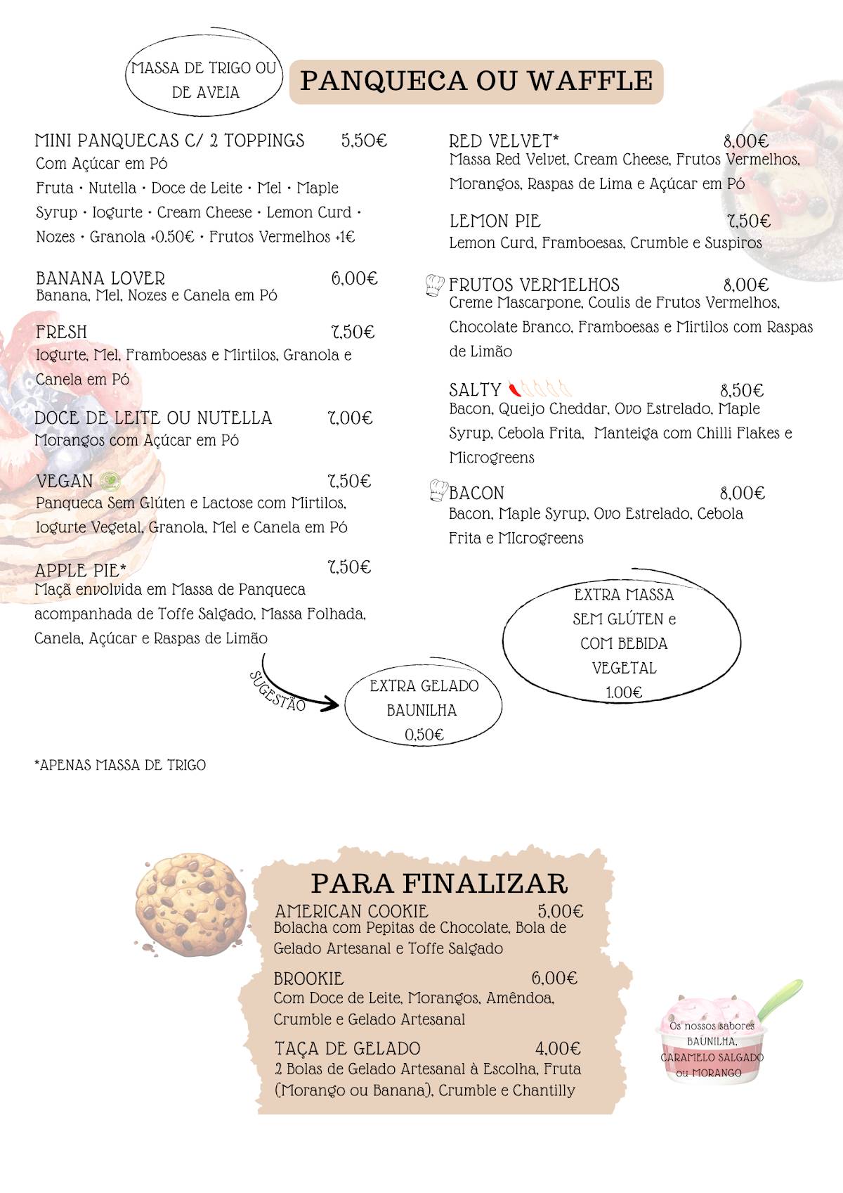 Menu at Alora Brunch restaurant, Quinta do Conde
