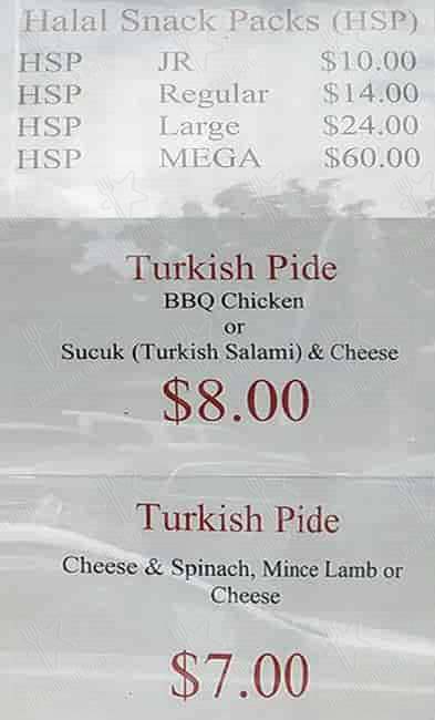 Menu at Altona Kebab House restaurant, Altona North