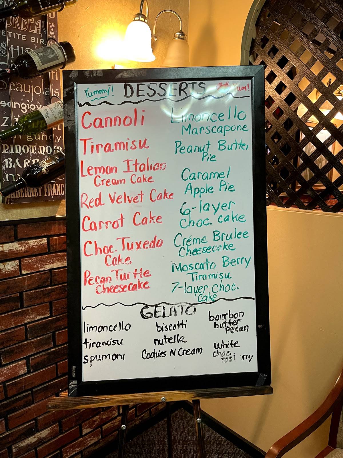 Menu at Villa Capri restaurant, Altoona