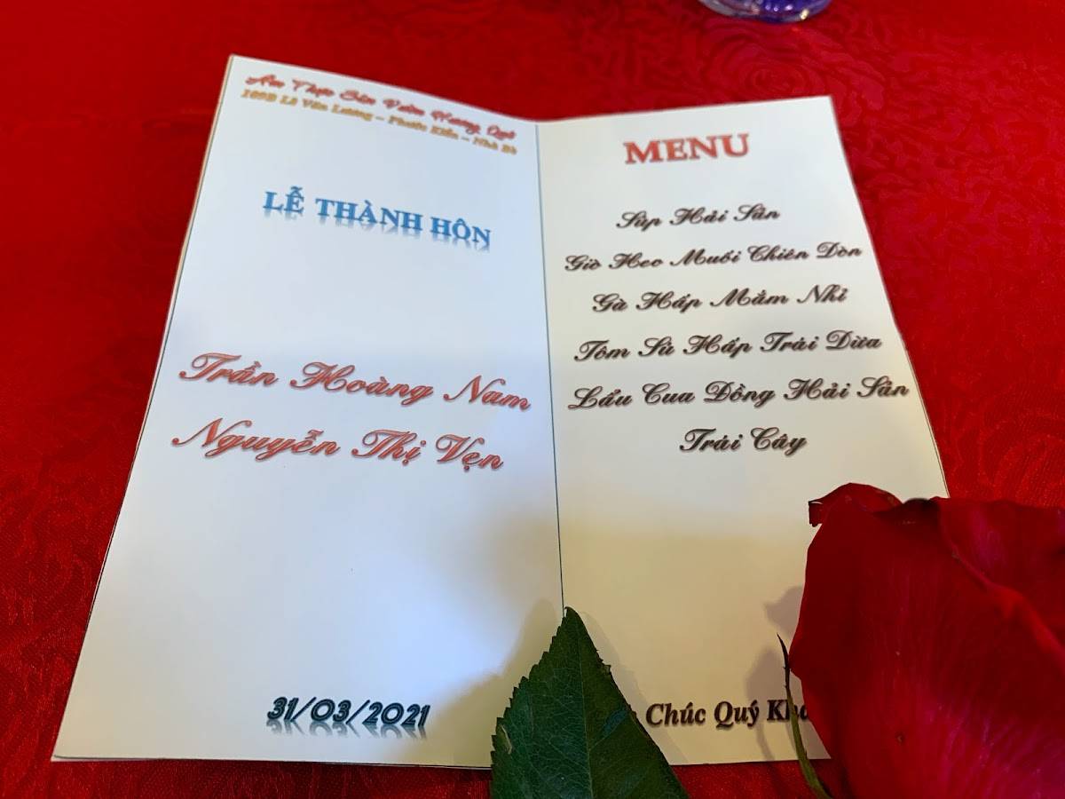 Menu at Ẩm Thực Sân Vườn Hương Quê restaurant, Ho Chi Minh City, 109B ...