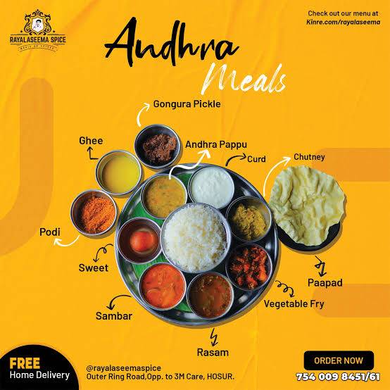 Menu at Amaravathi Andhra Mess, Chennai, 6/1059